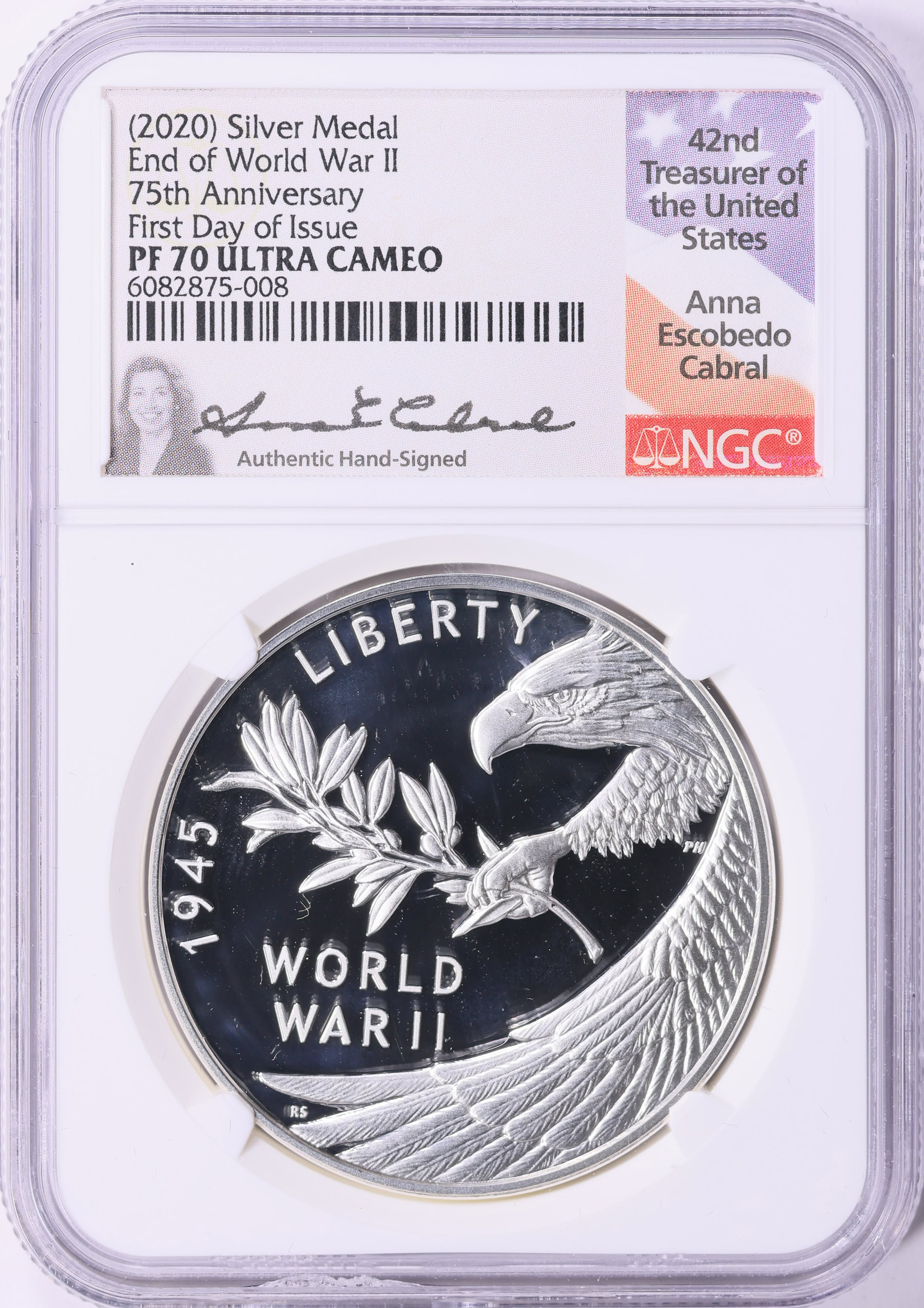 (2020) End of World War II 75th Anniversary Silver Medal First Day of ...