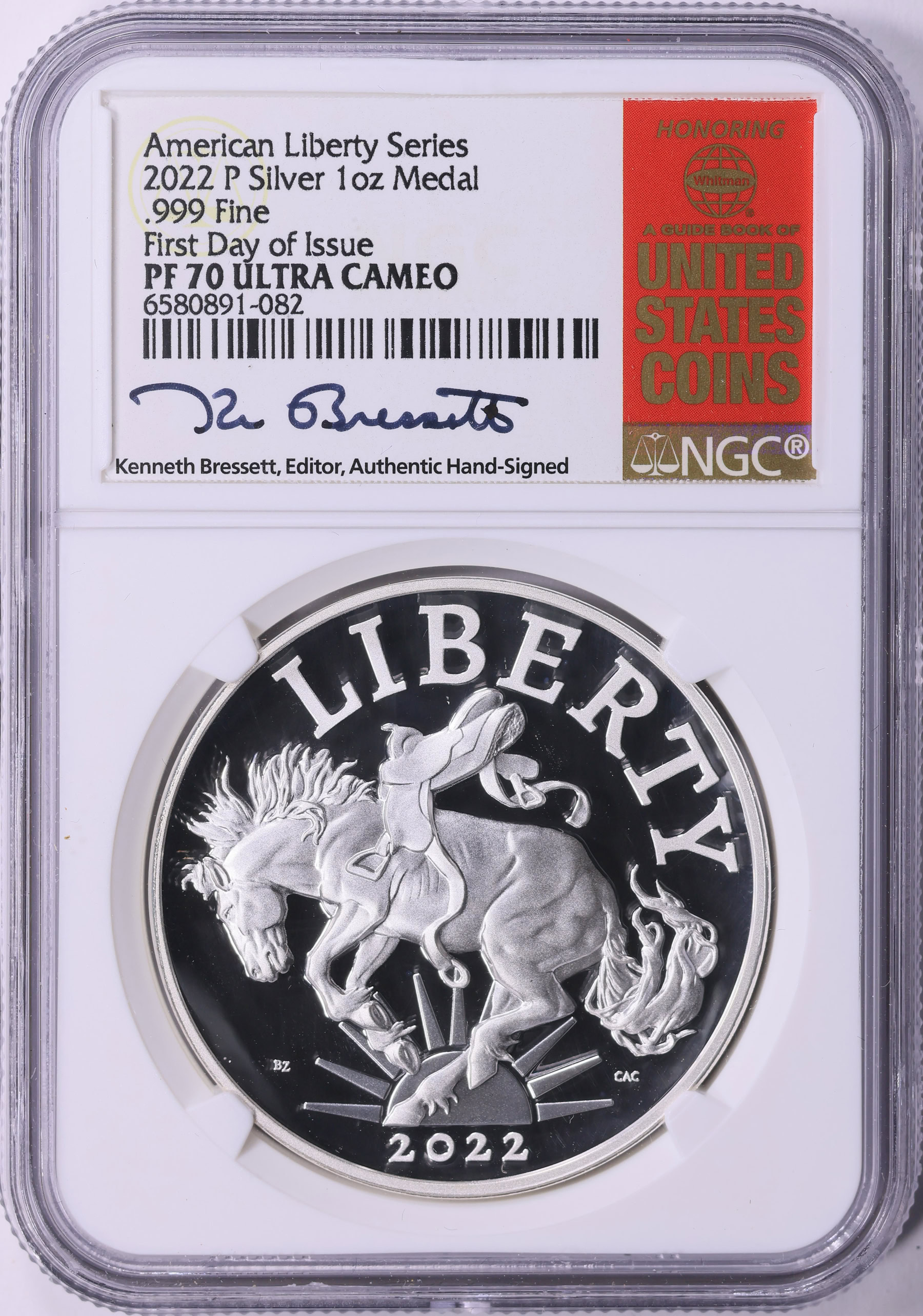 2022-P American Liberty Silver Medal First Day of Issue NGC Proof-70 UC ...