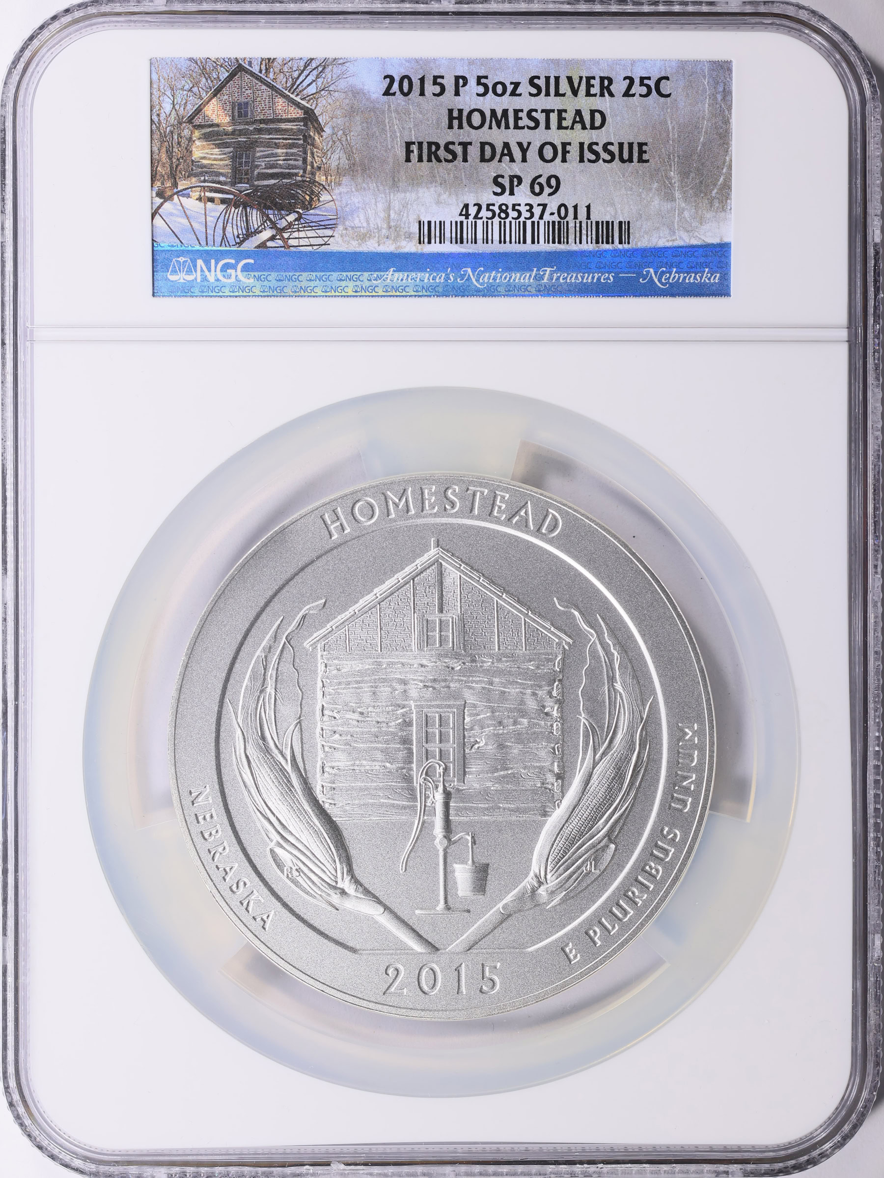 2015-P America the Beautiful 5 oz. Silver Quarter Homestead NP First ...