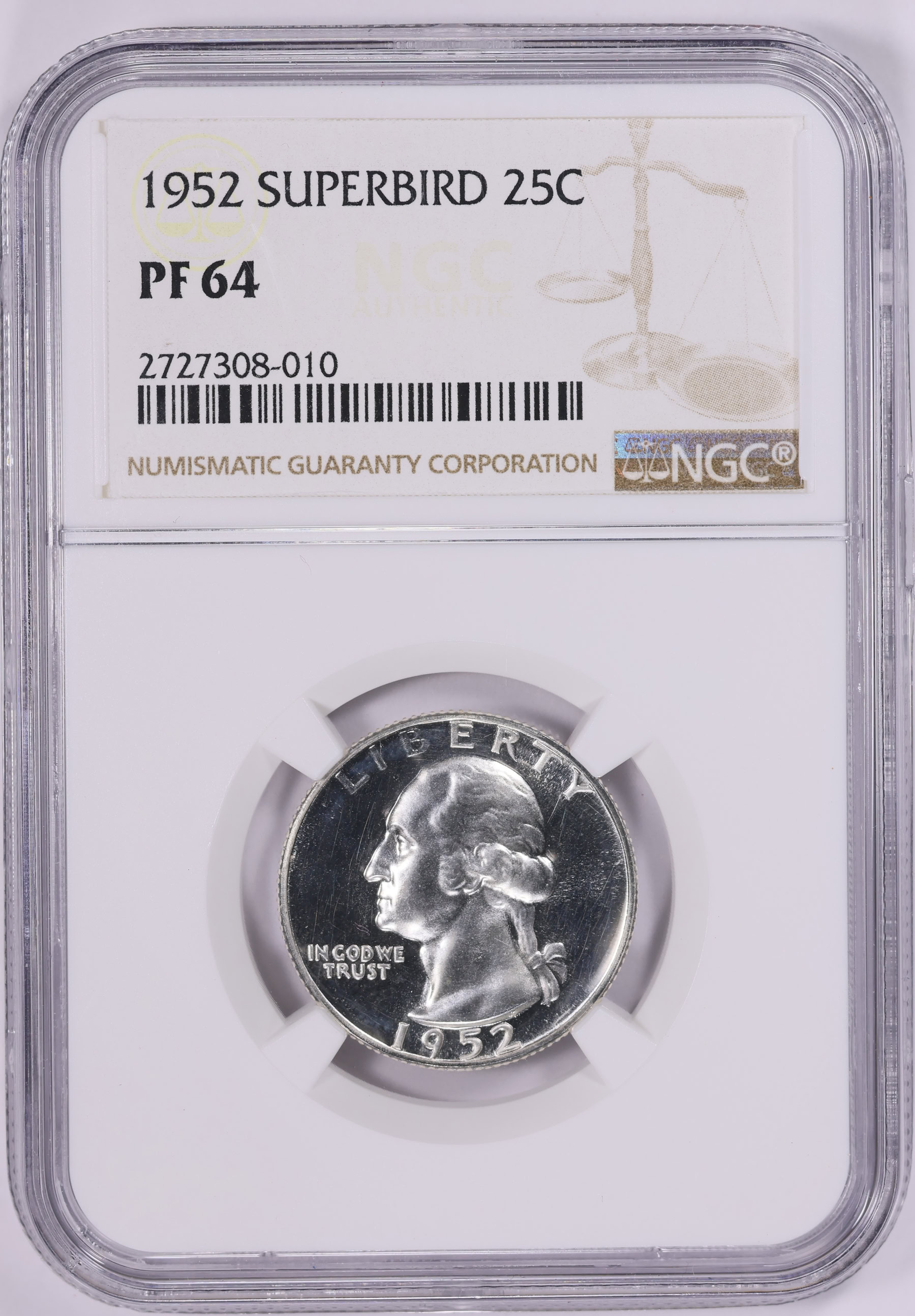 1952 Washington Quarter Superbird NGC Proof-64 (Item 1911813 ...