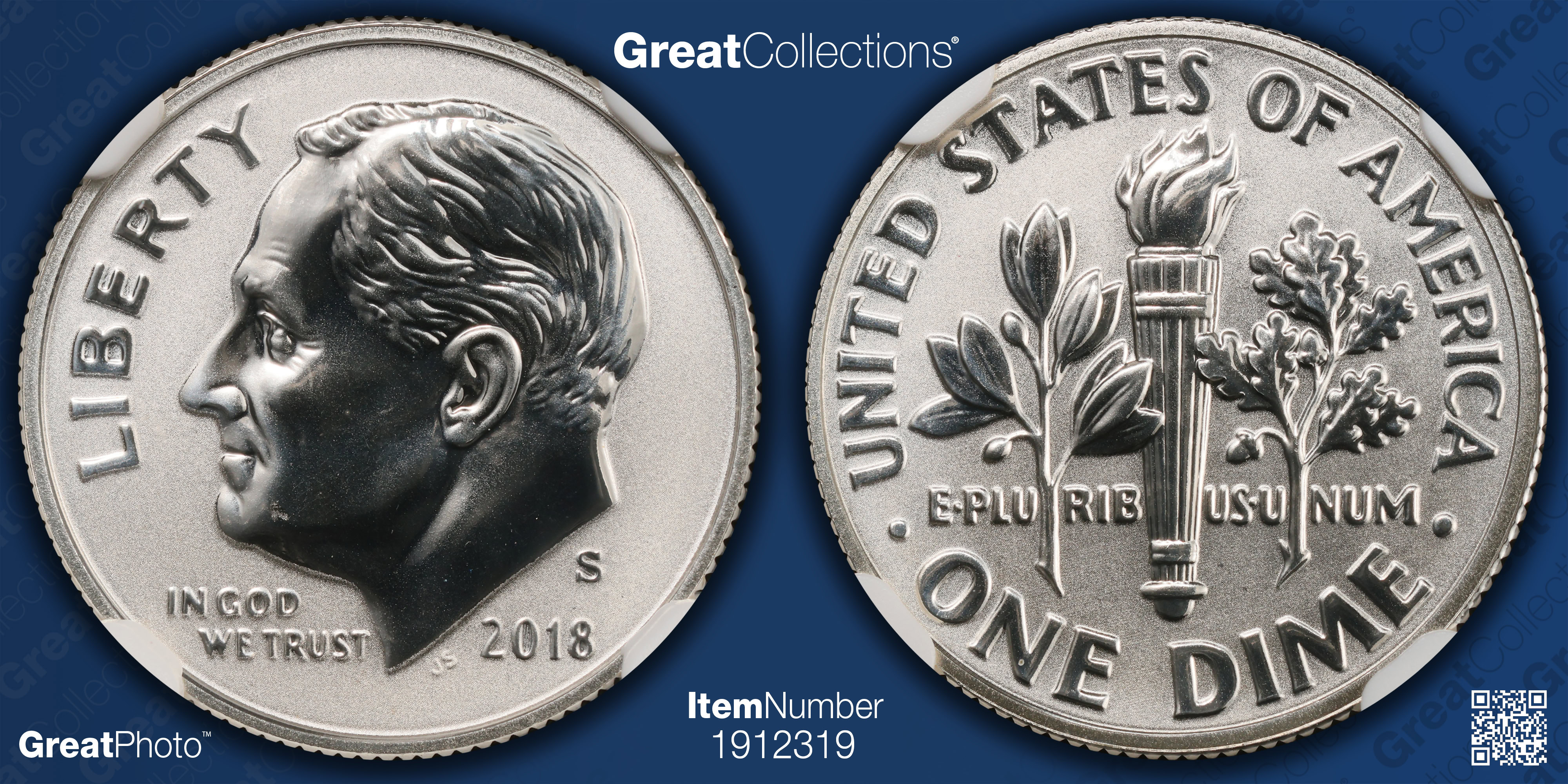 2018-S Roosevelt Dime Silver Reverse Proof (From the 50th Anniversary ...