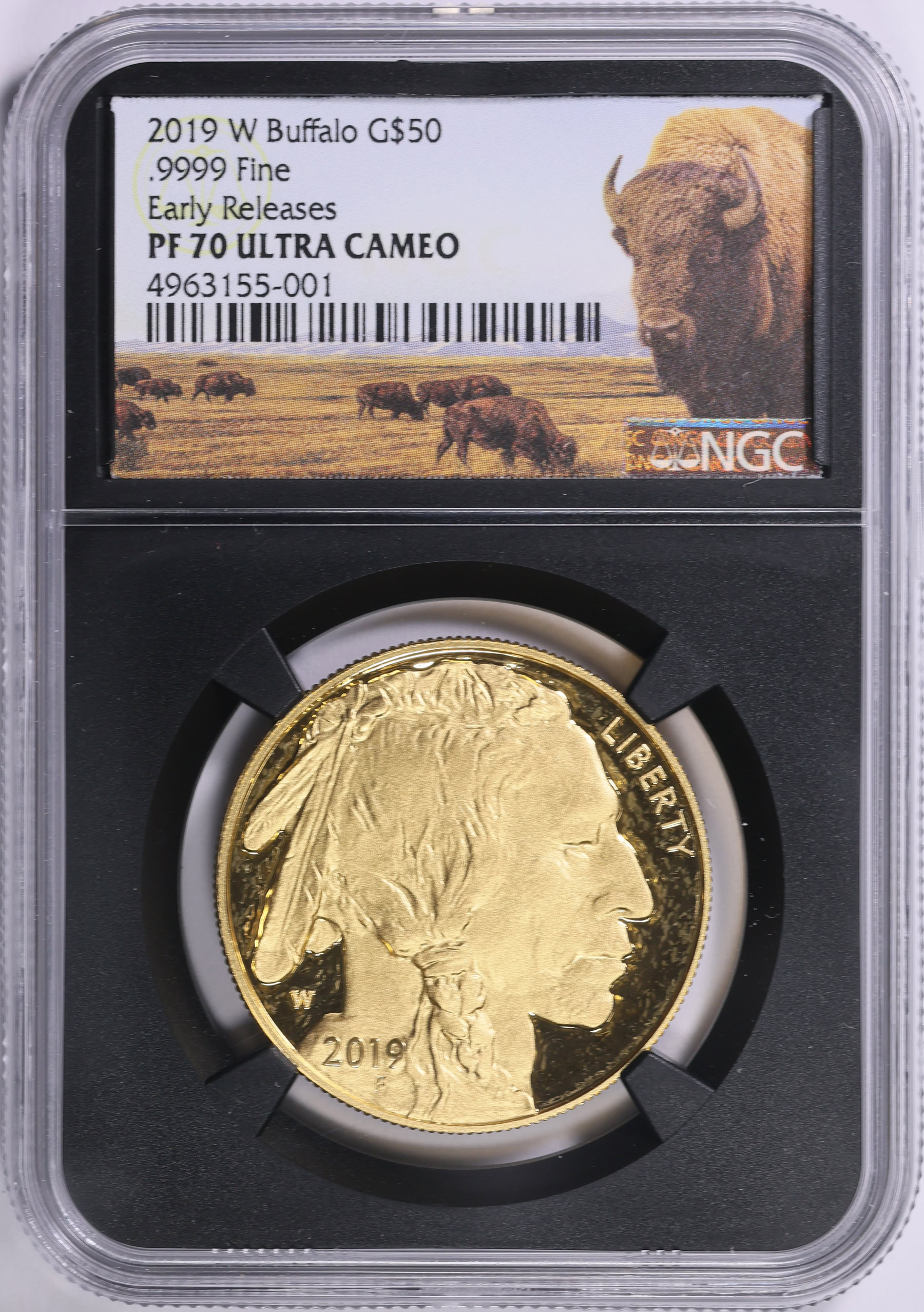 2019-W $50 One-Ounce Gold American Buffalo Early Releases NGC Proof-70 ...