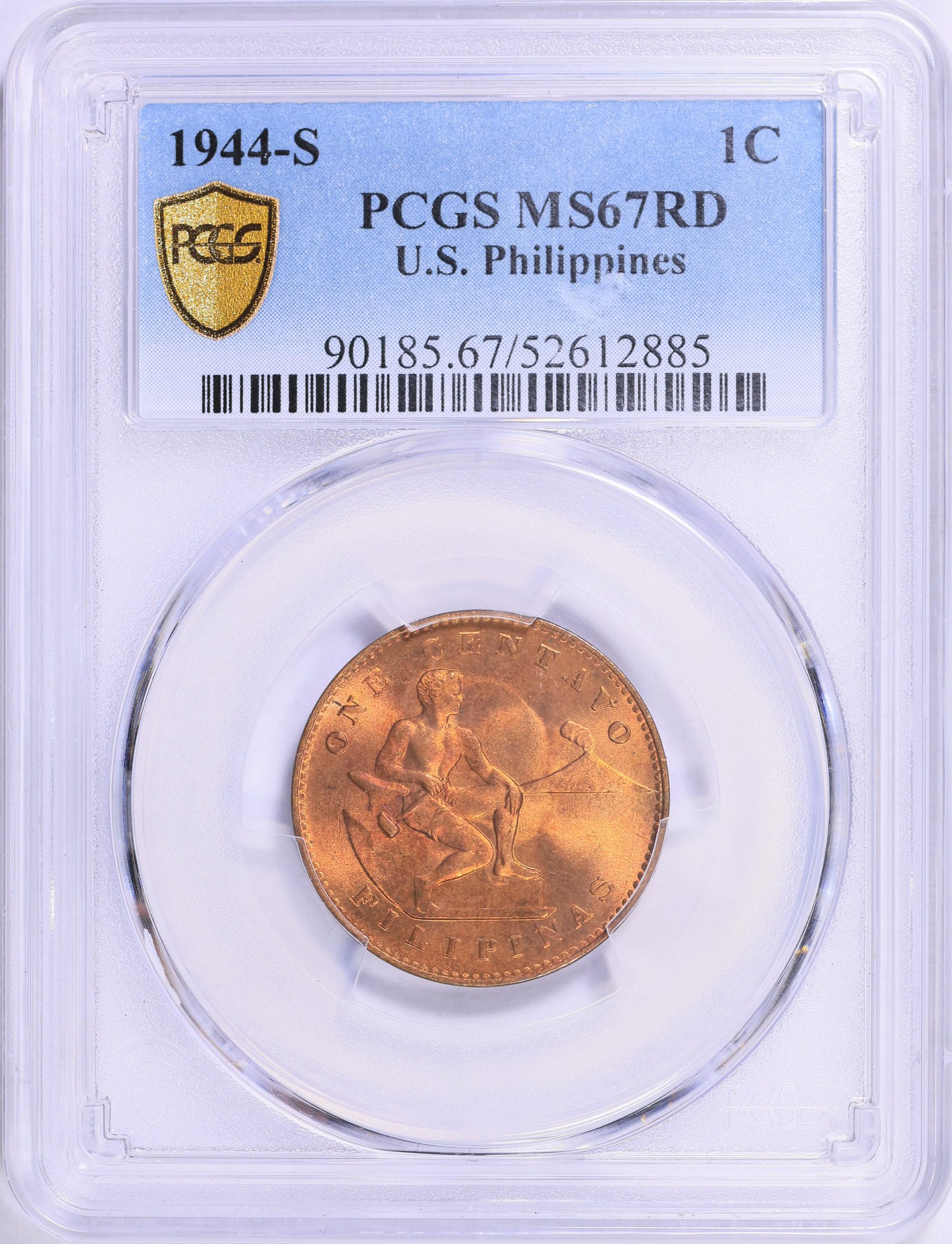 1944-S U.S. Philippines One Centavo PCGS MS-67 RD (Item 1912679 ...