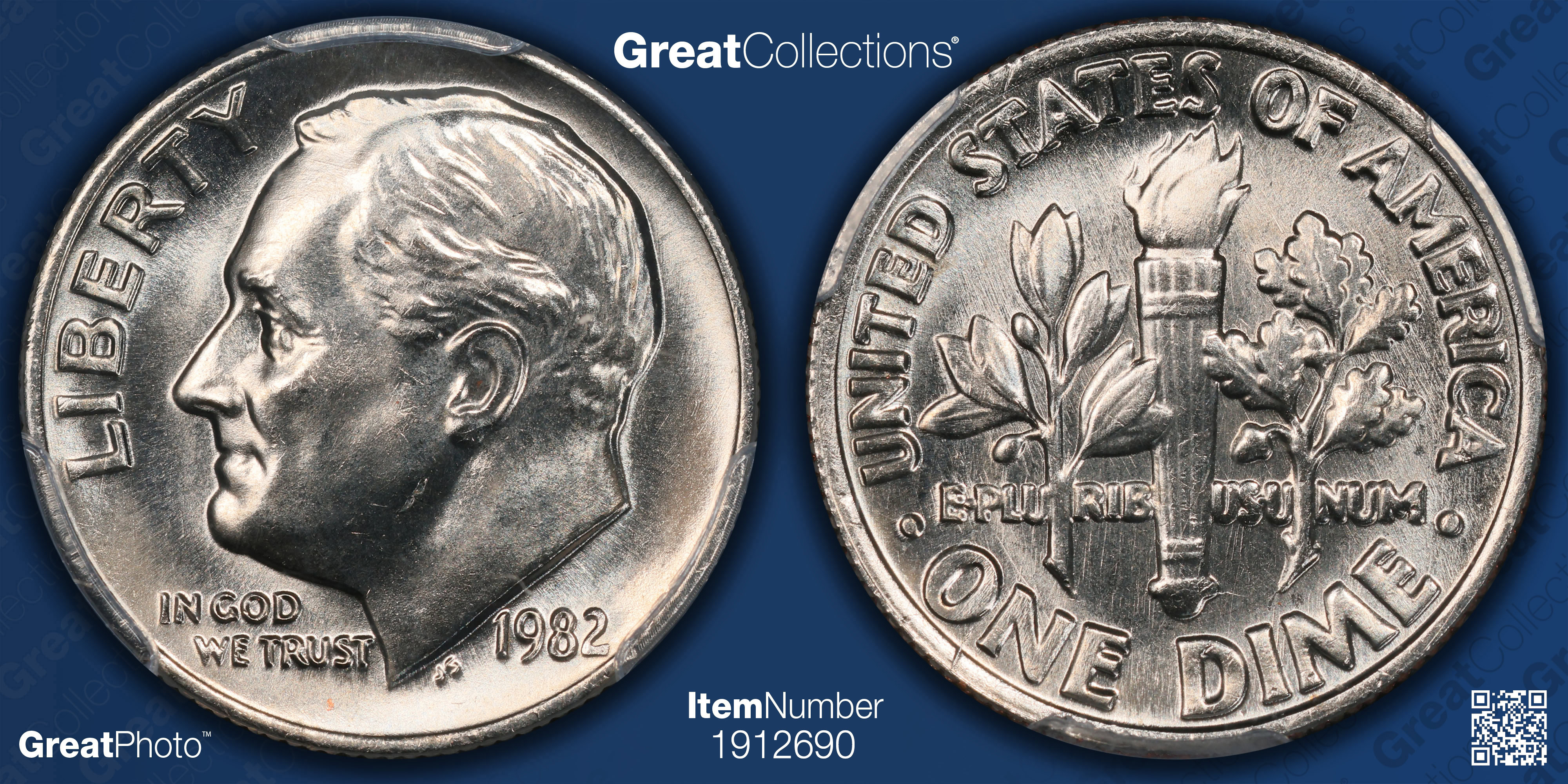 1982 Roosevelt Dime No Mintmark, Strong PCGS MS-67+ FB (Item 1912690 ...