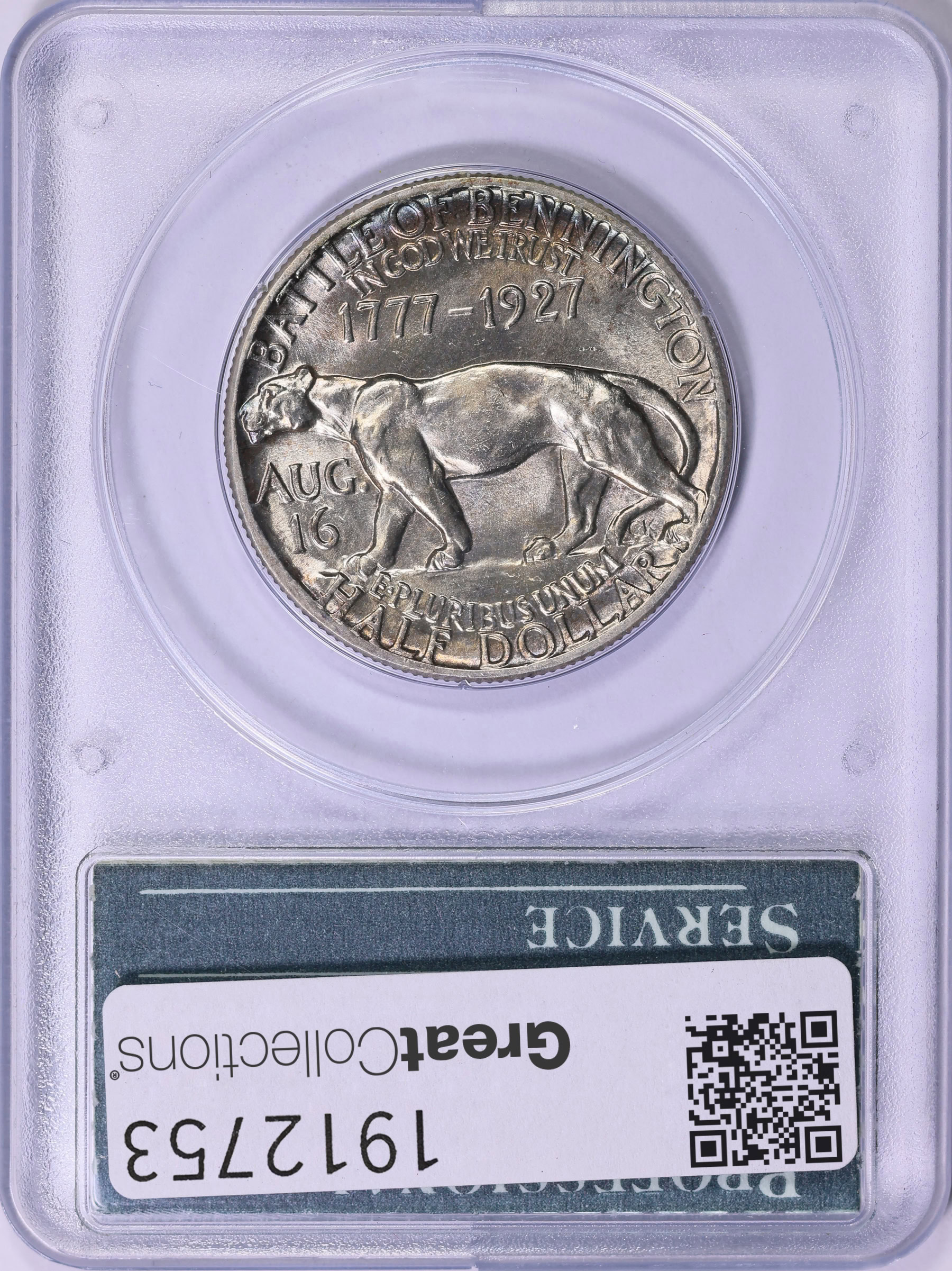 1927 Vermont Sesquicentennial Half Dollar PCGS MS-63 OGH (1st Gen ...