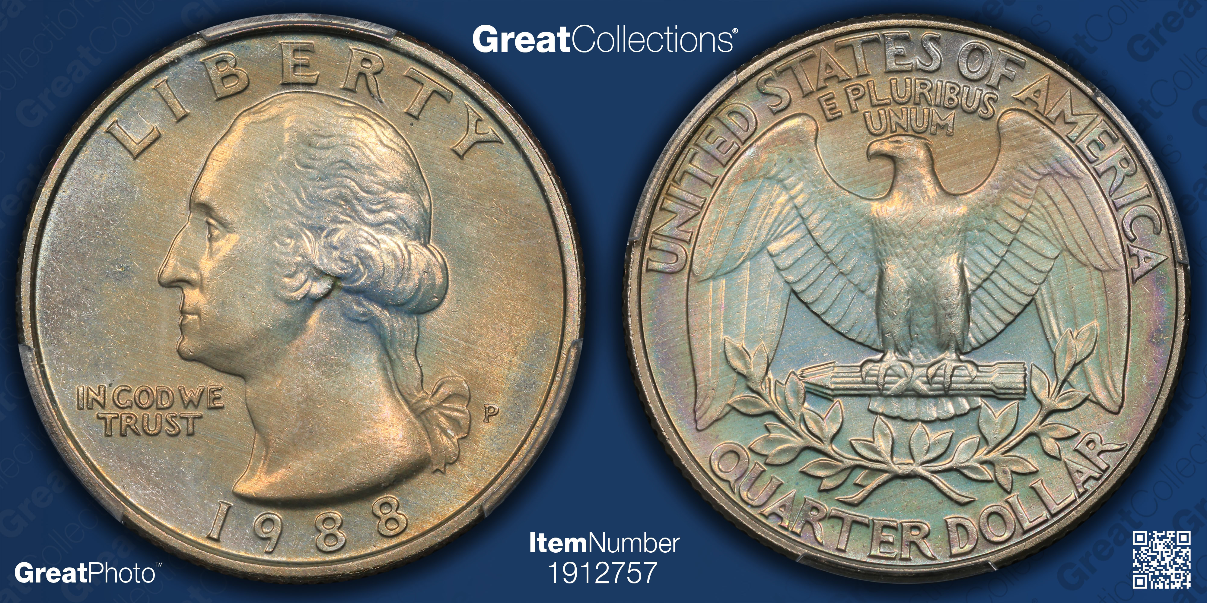 1988-P Washington Quarter PCGS MS-67 (Toned) (Item 1912757 ...