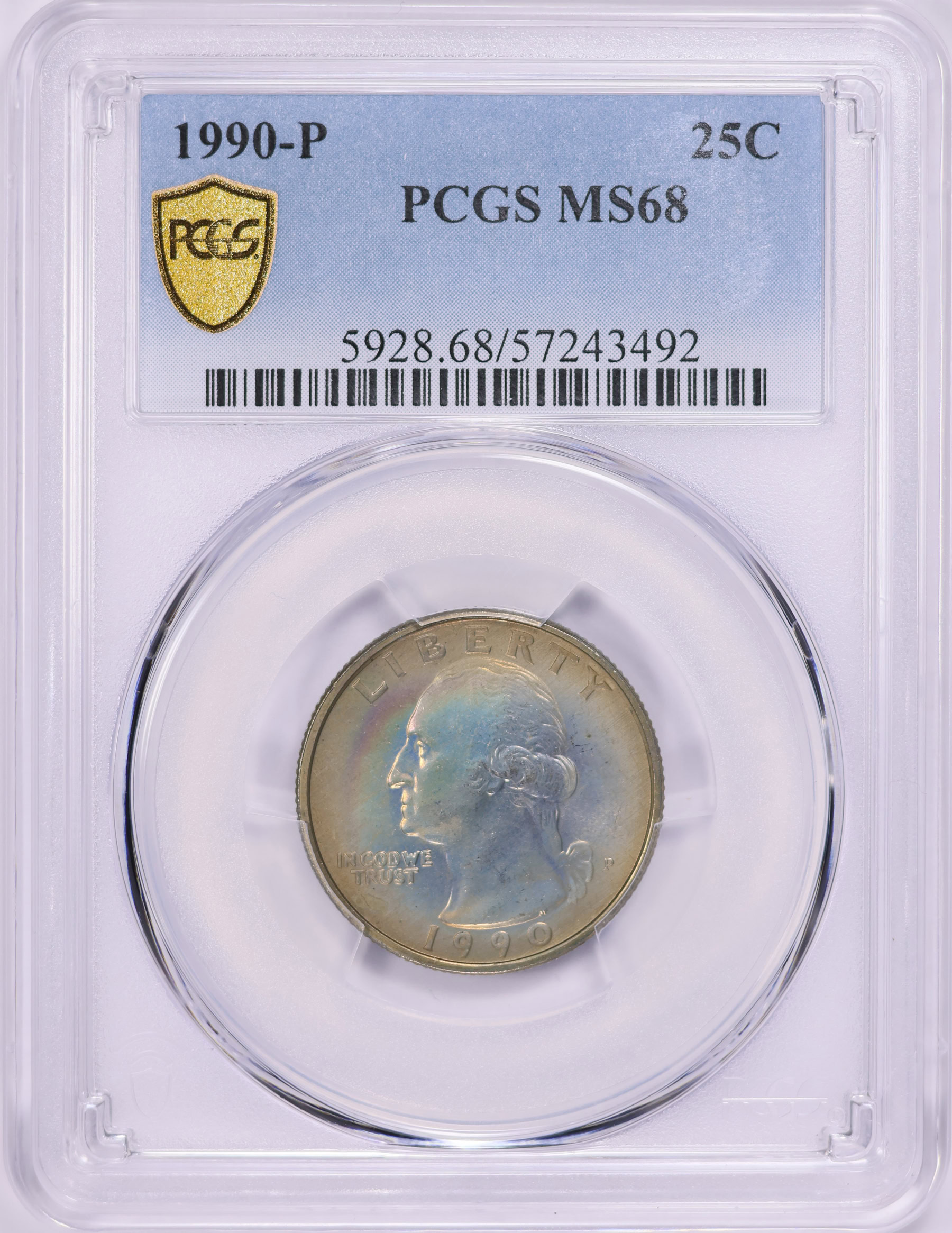 1990-P Washington Quarter PCGS MS-68 (Toned) (Item 1912758 ...