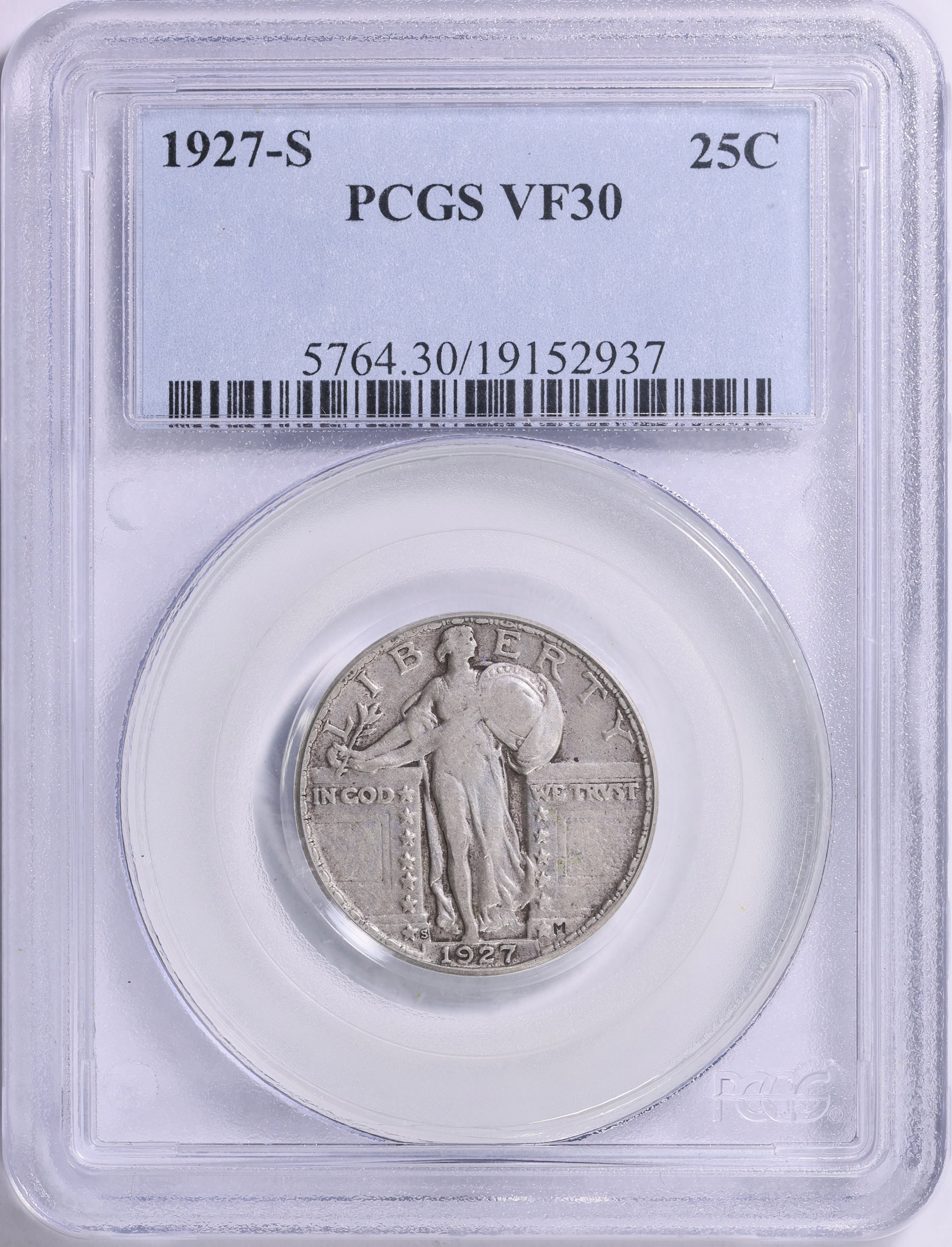 1927-S Standing Liberty Quarter PCGS VF-30 (Item 1912957 ...