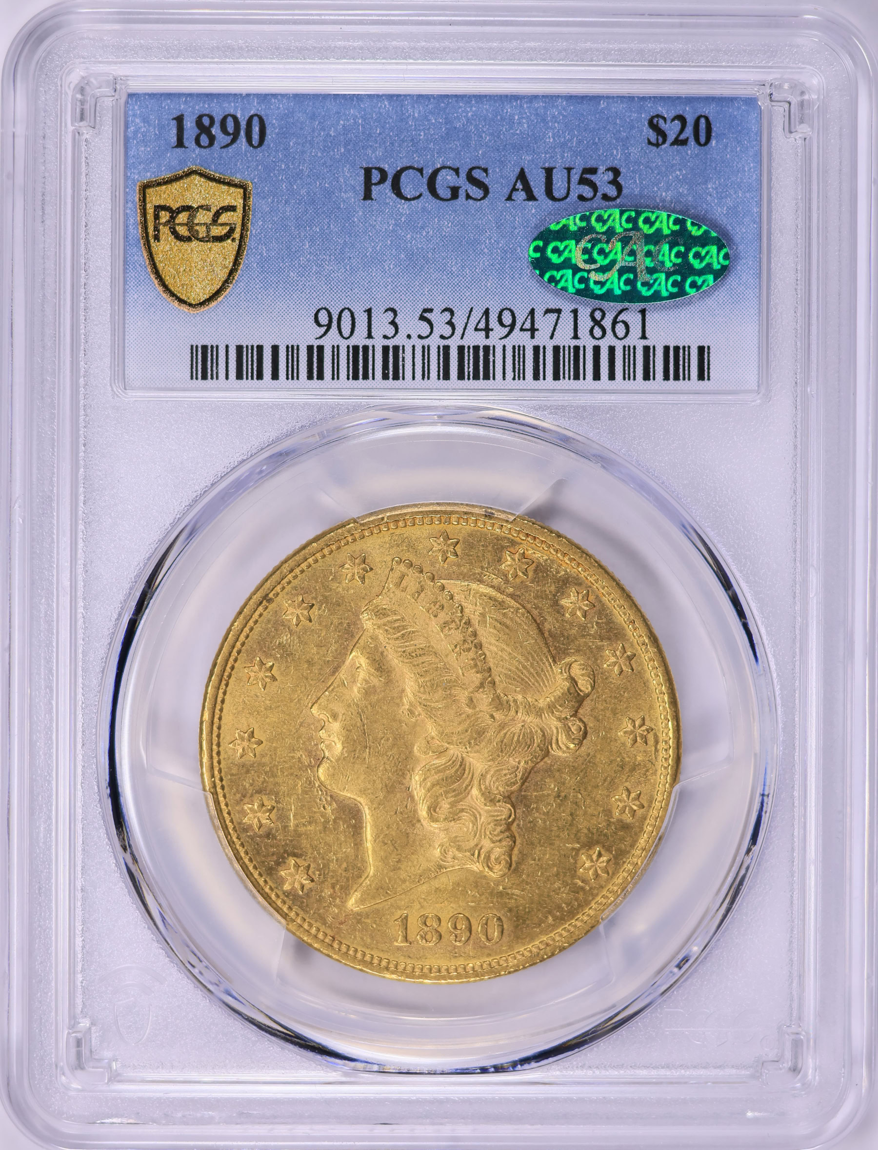 1890 Liberty Gold Double Eagle PCGS AU-53 (CAC Green) (Item 1913291 ...