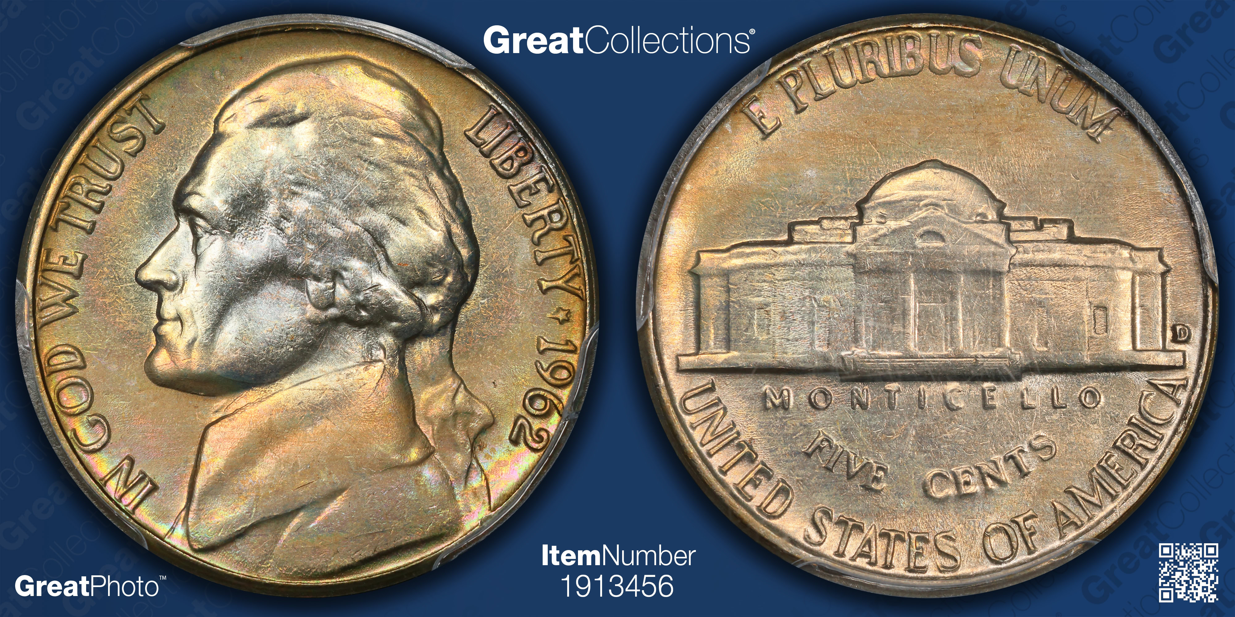 1962-D Jefferson Nickel PCGS MS-65 (Toned) (Item 1913456 ...