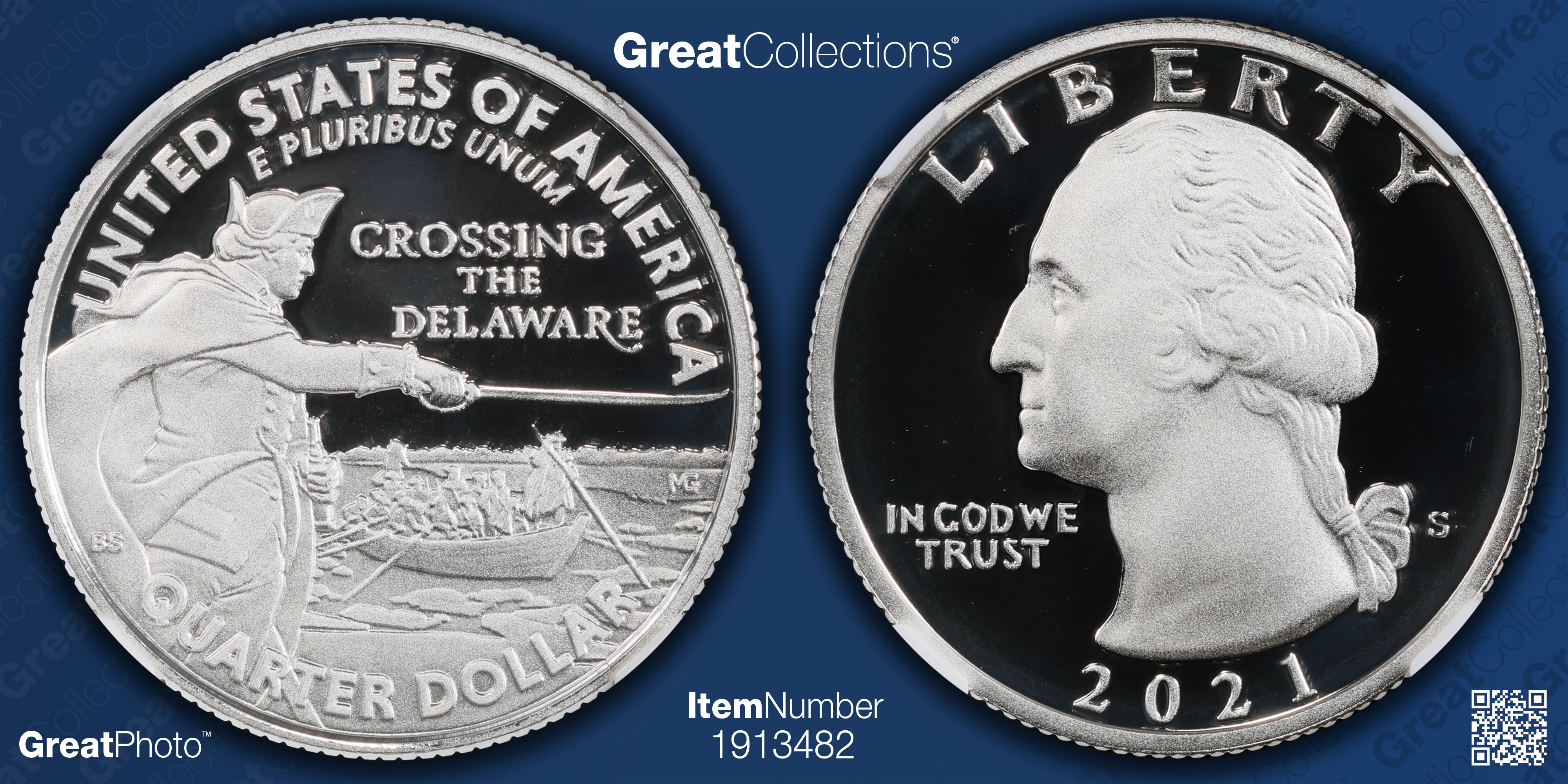 2021-S America the Beautiful Quarter Crossing the Delaware Silver (From ...