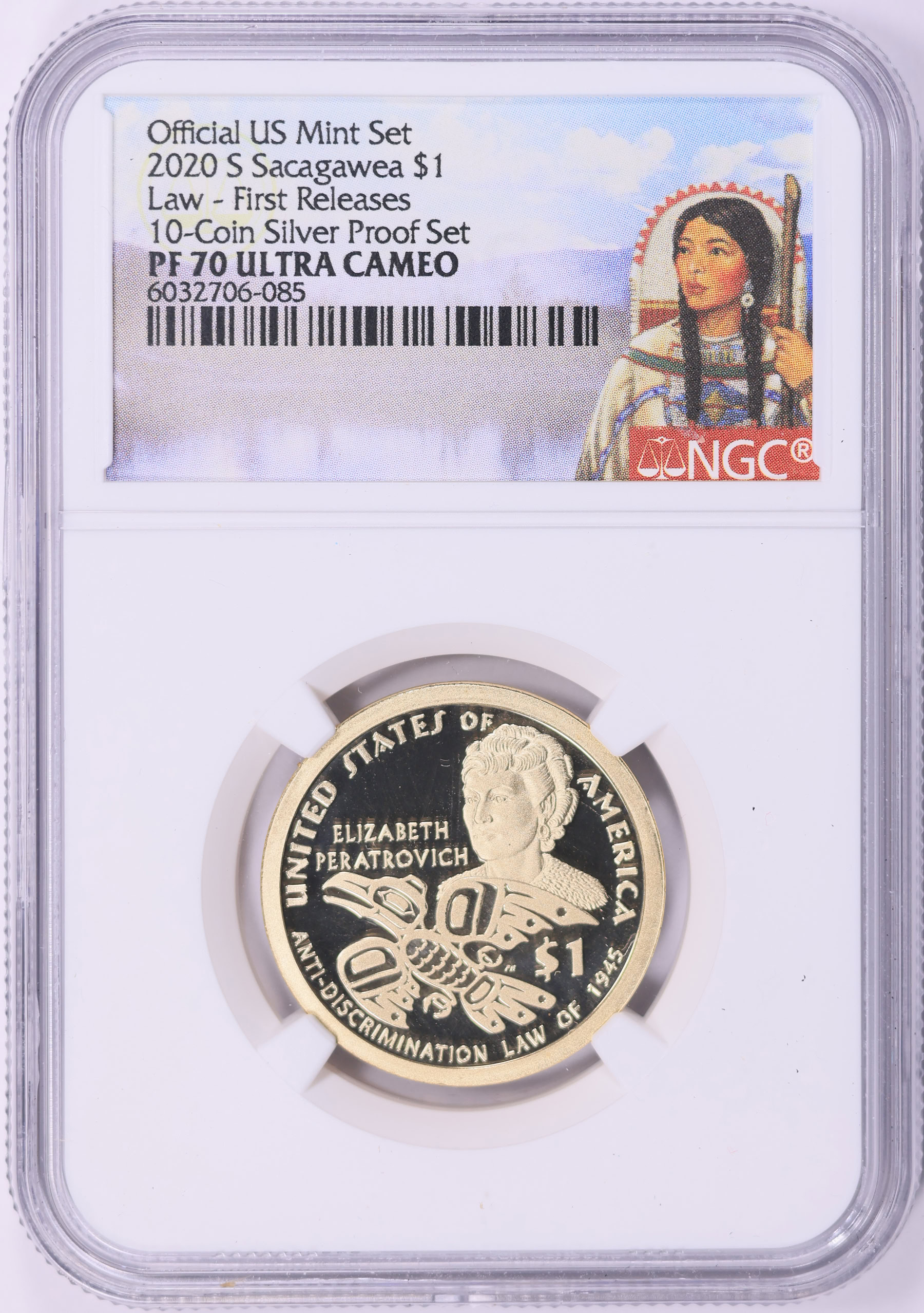 2020-S Sacagawea Dollar Native American (From the Silver Proof Set ...