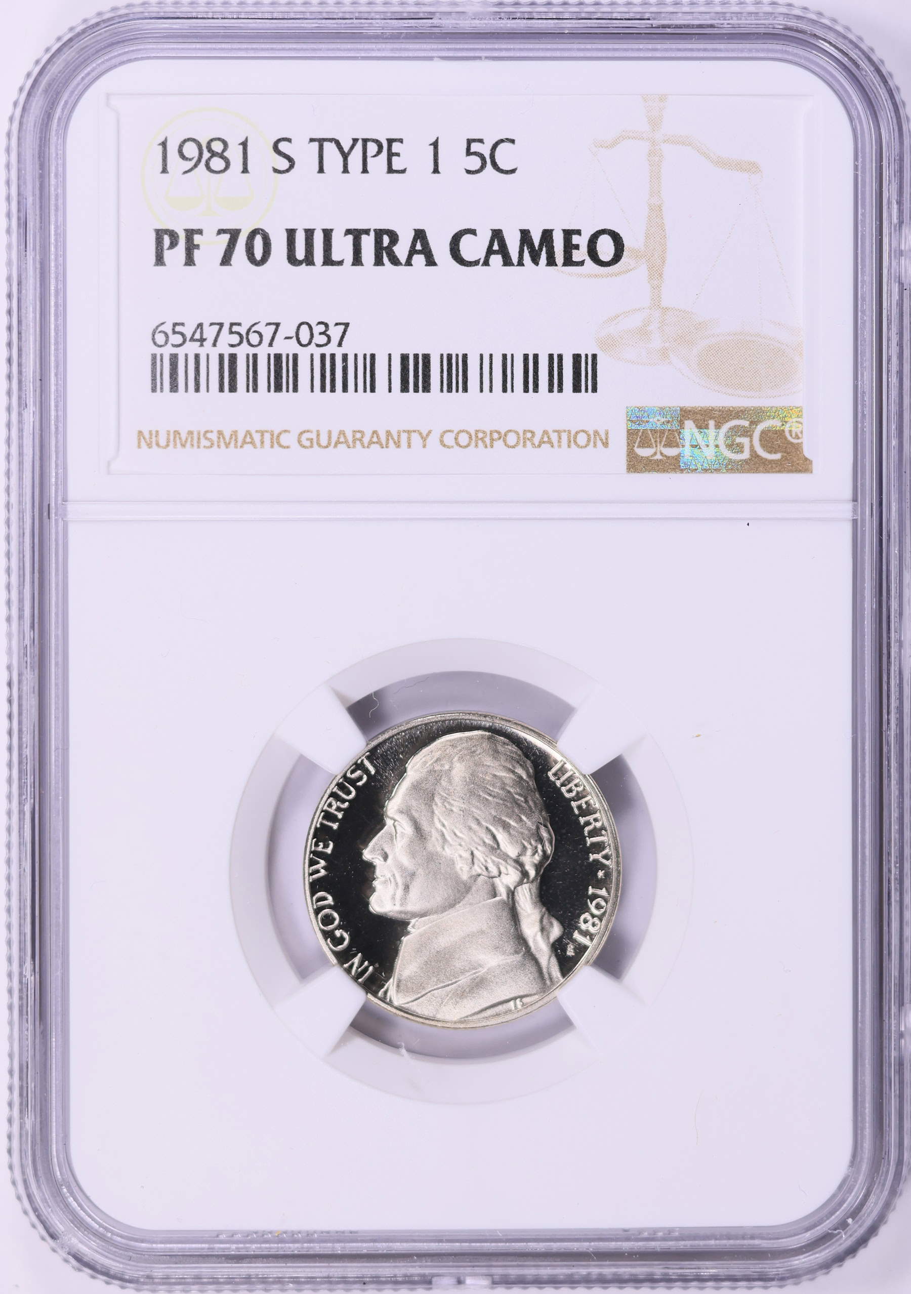 1981-S Jefferson Nickel Type 1 NGC Proof-70 UC (Item 1913639 ...