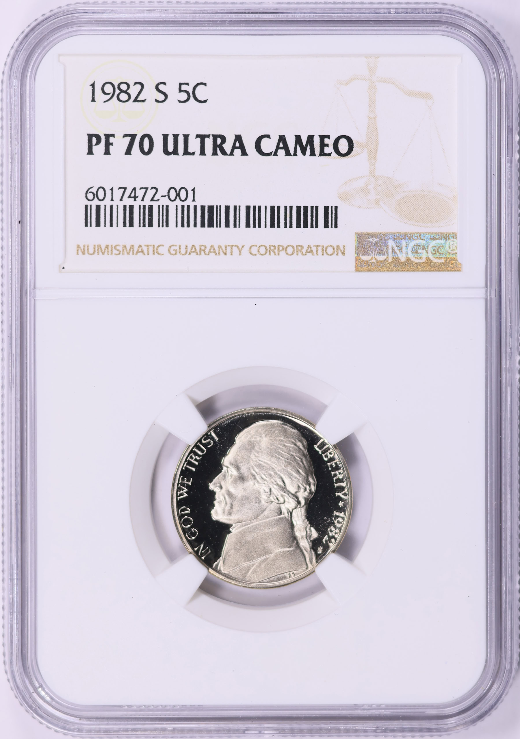 1982-S Jefferson Nickel NGC Proof-70 UC (Item 1913643 ...