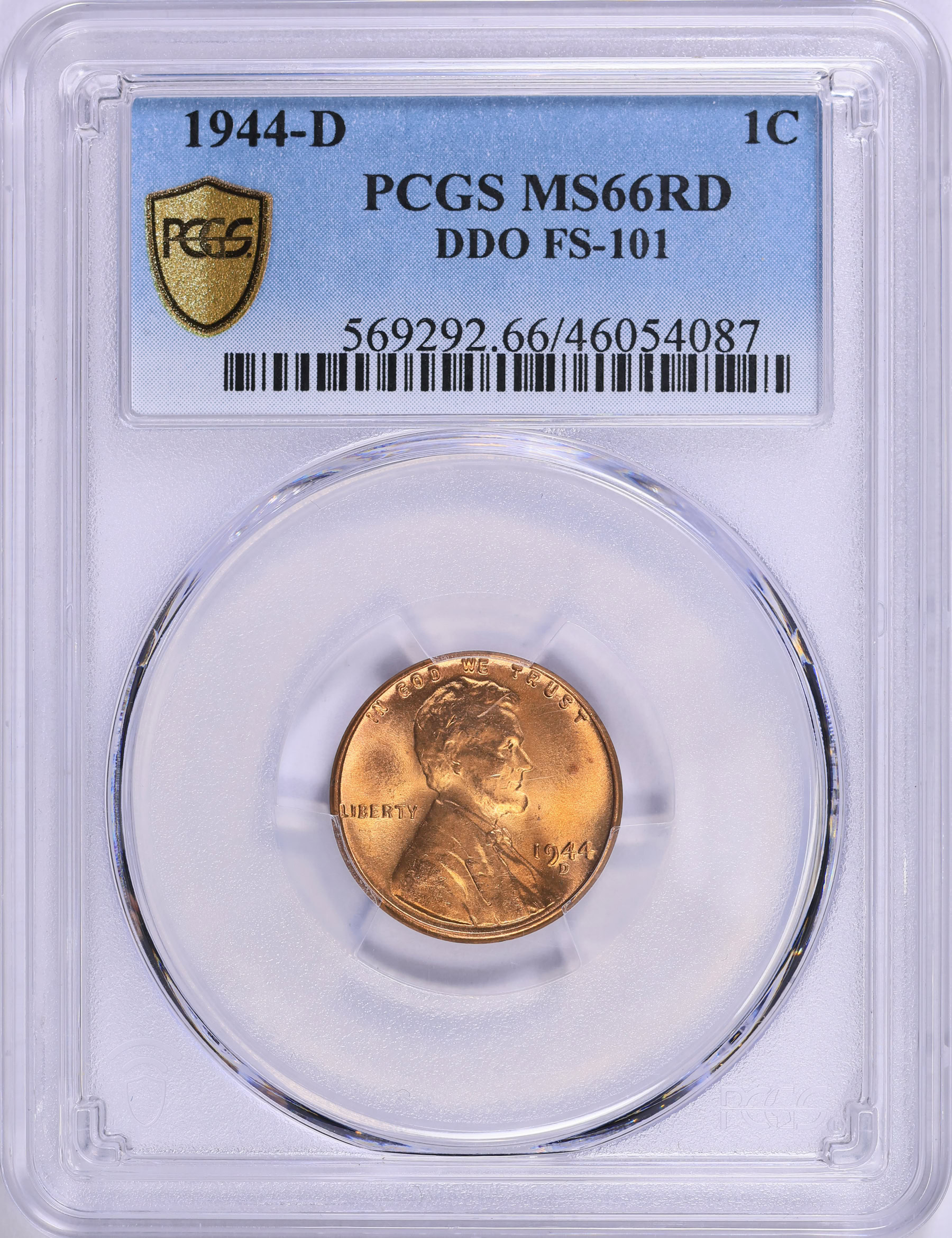 1944-D Lincoln Cent Doubled Die Obverse FS-101 PCGS MS-66 RD (Item ...