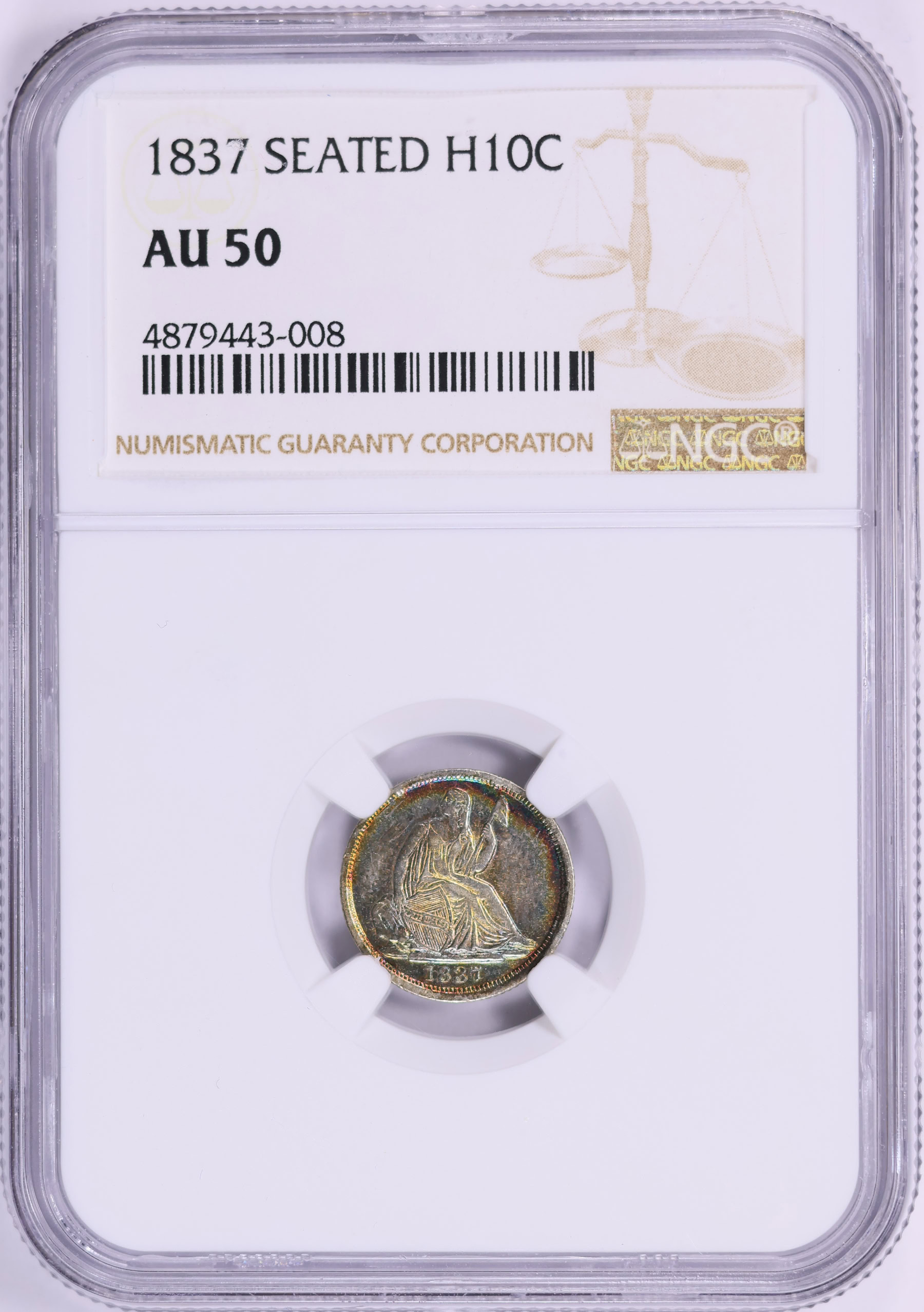 1837 Seated Liberty Half Dime NGC AU-50 (Toned) (Item 1914631 ...