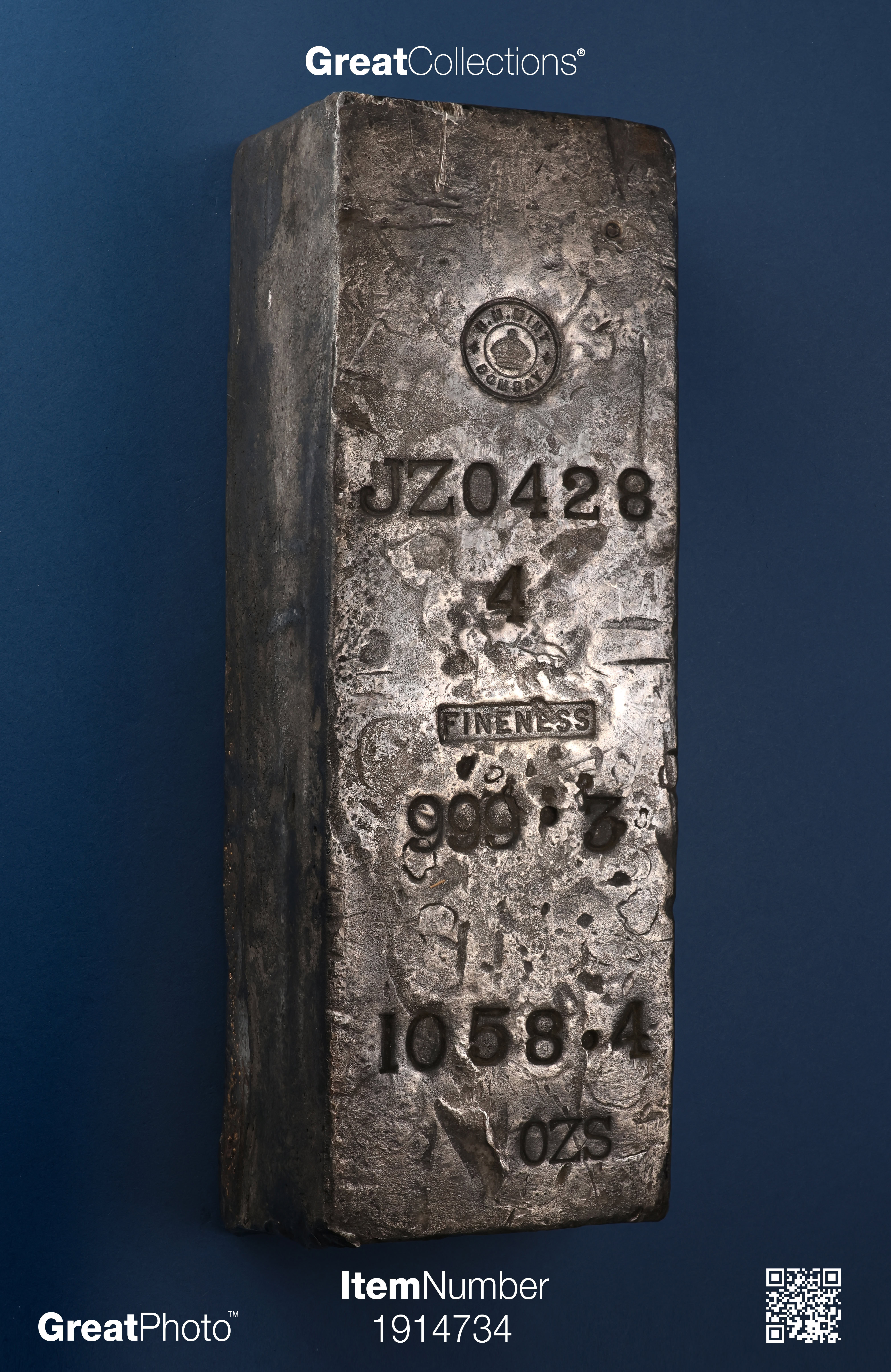 Massive S.S. Gairsoppa Shipwreck 1,058.4 Ounce Fine Silver Ingot/Bar ...
