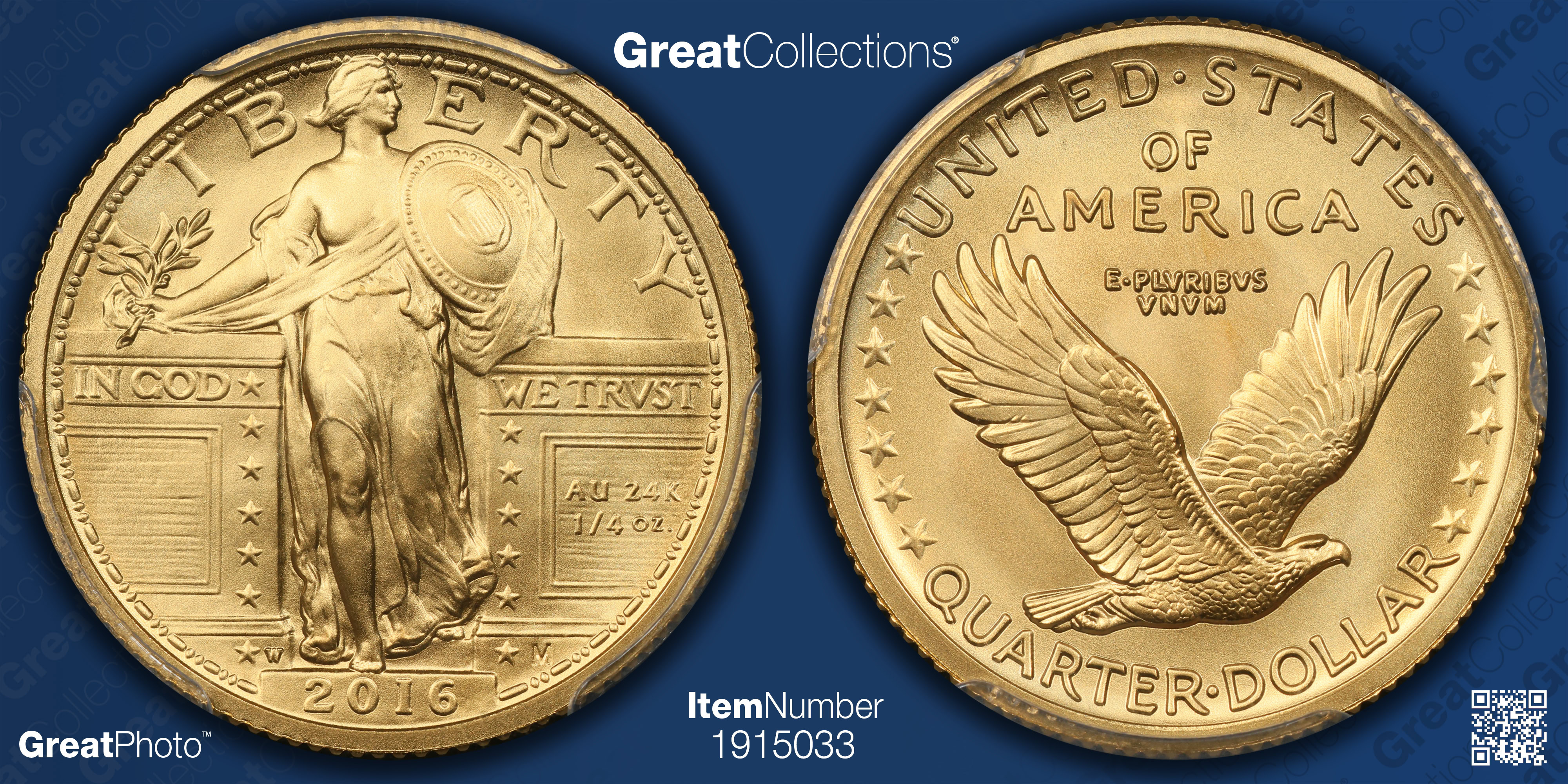 2016-W Standing Liberty Quarter 100th Anniversary Gold First Strike ...