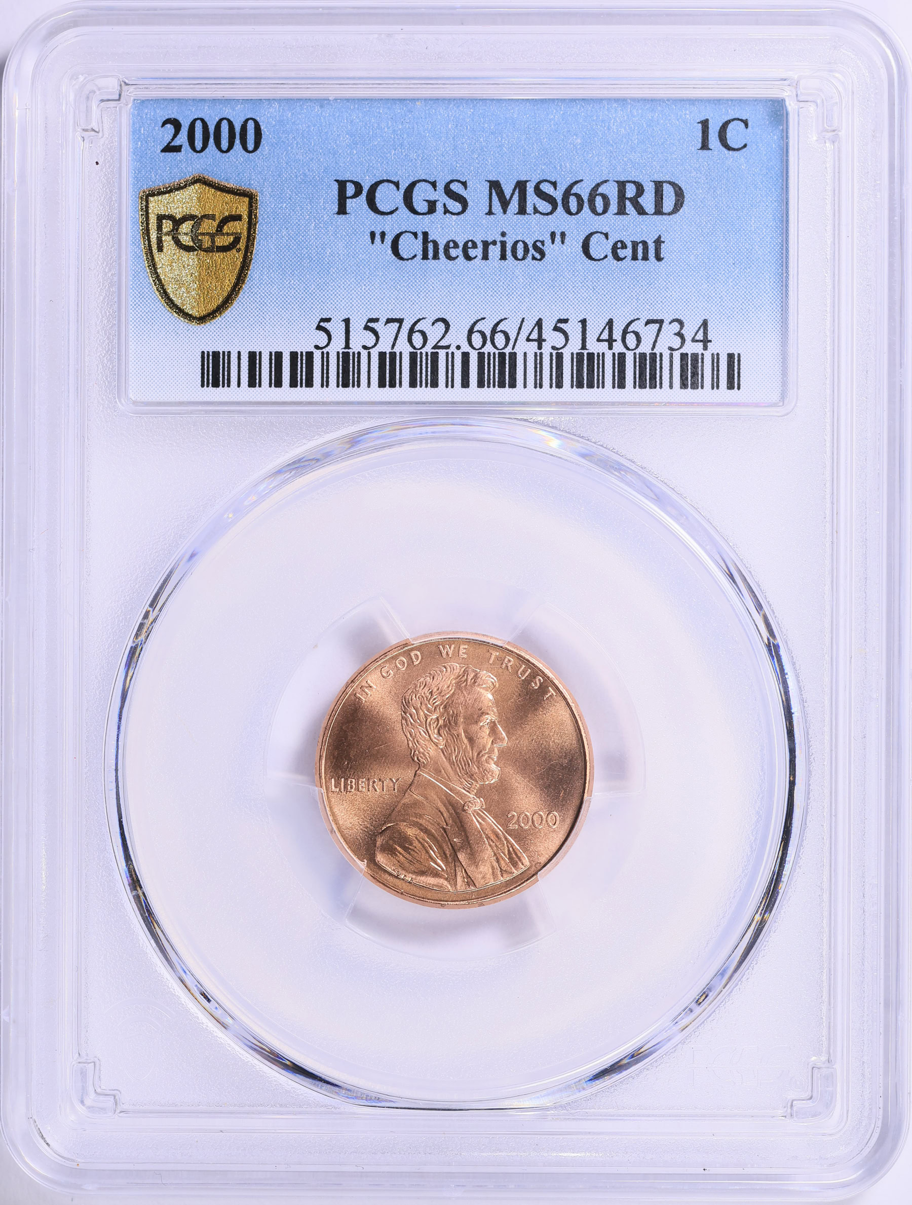 2000 Lincoln Cent From Cheerios Promotion PCGS MS-66 RD (Item 1915077 ...