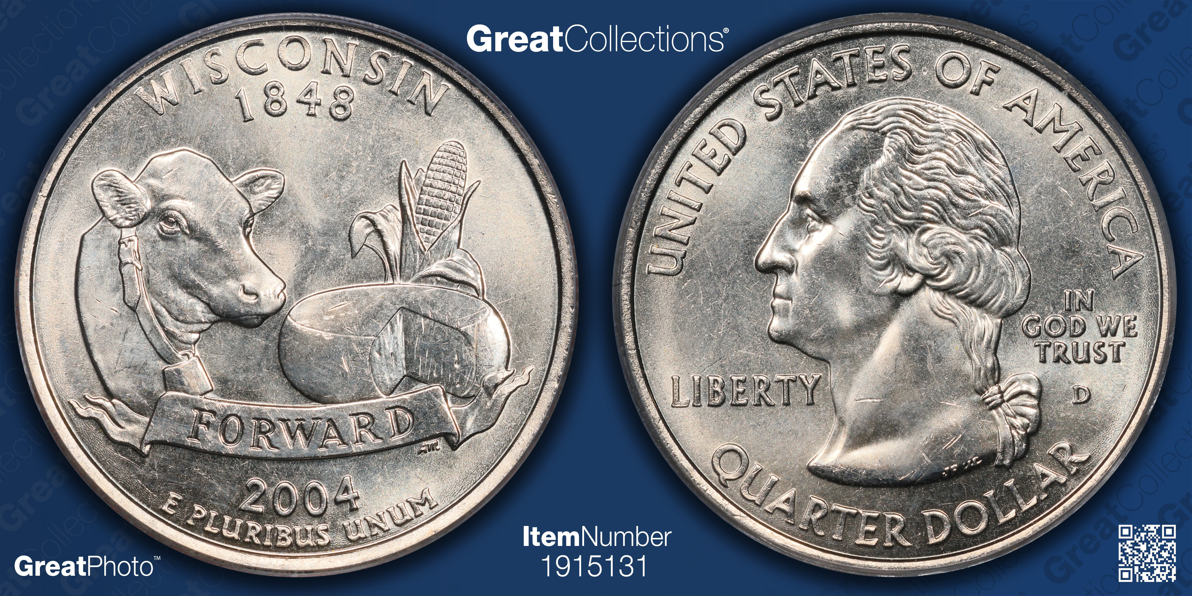 2004-D State Quarter Wisconsin Extra Leaf High PCGS MS-64 (Item 1915131 ...