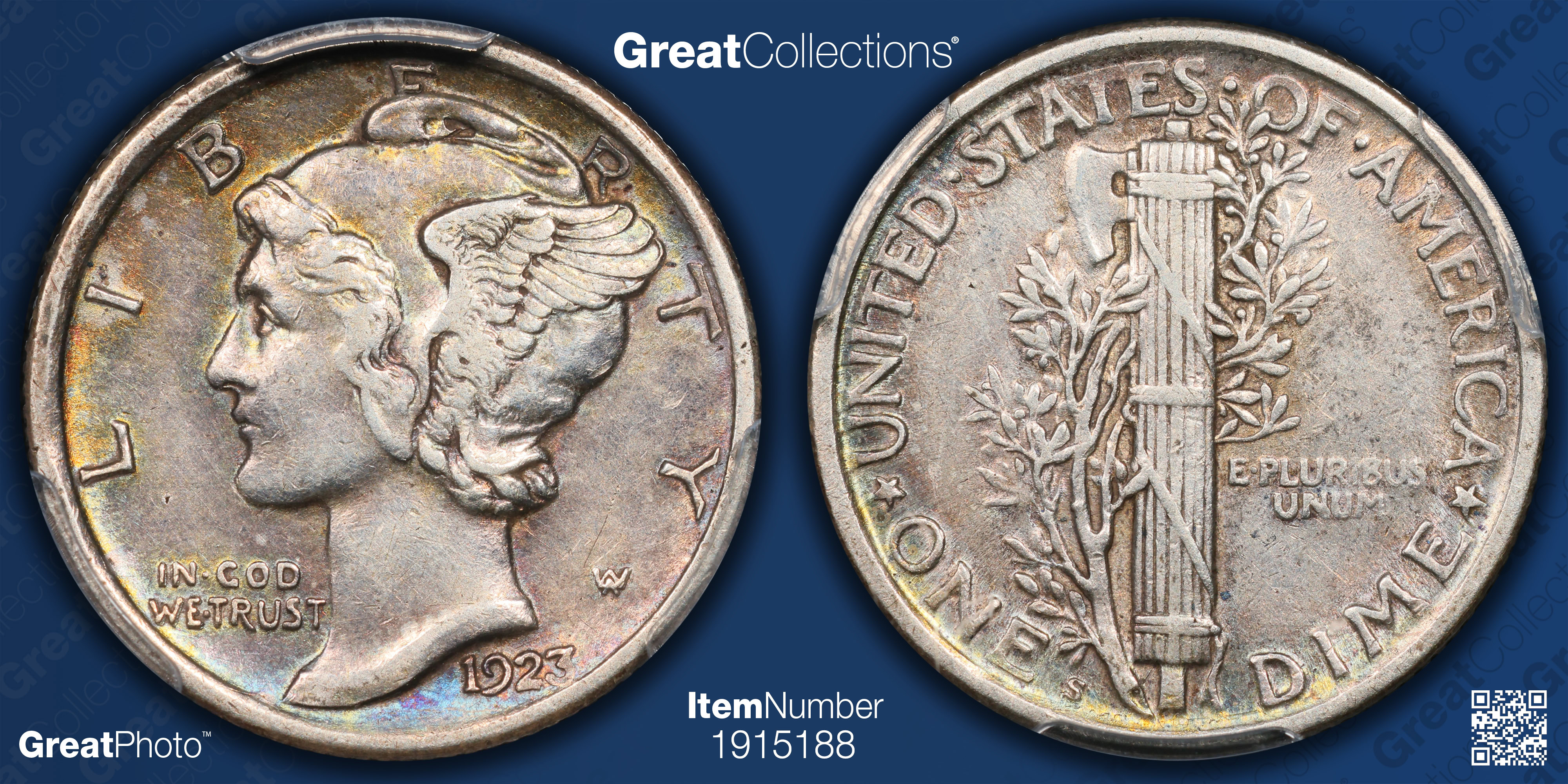 1923-S Mercury Dime PCGS XF-45 (Toned) (Item 1915188 ...