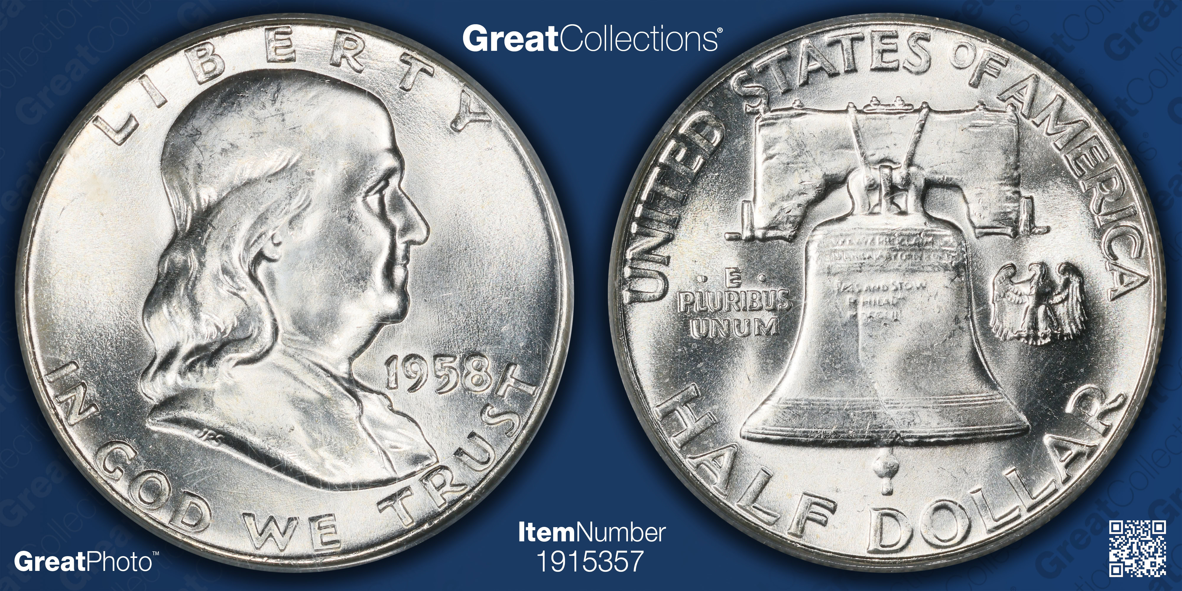 1958 Franklin Half Dollar PCGS MS-65 FBL (CAC Green) (Item 1915357 ...