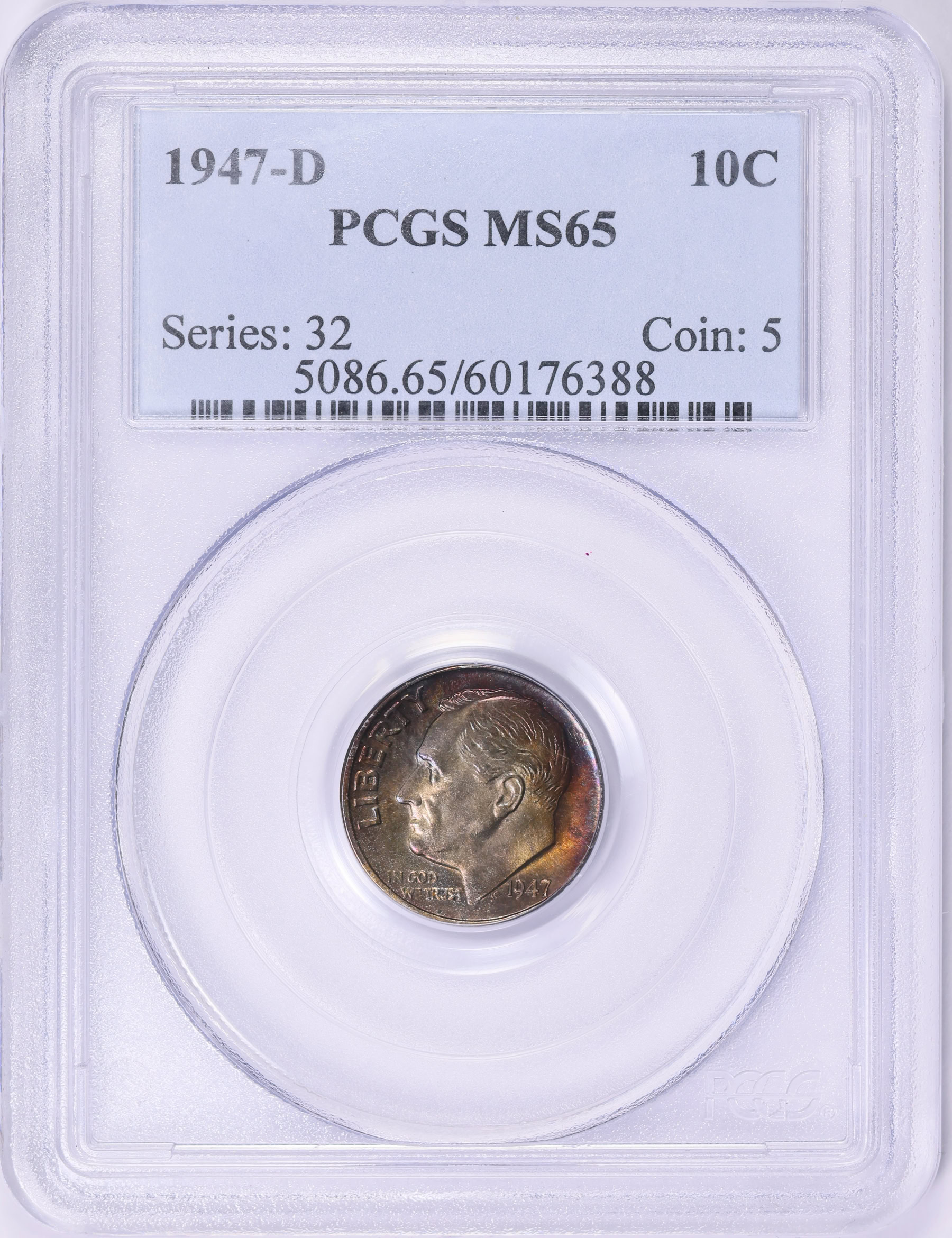1947-D Roosevelt Dime PCGS MS-65 (Toned) (Item 1915705 ...