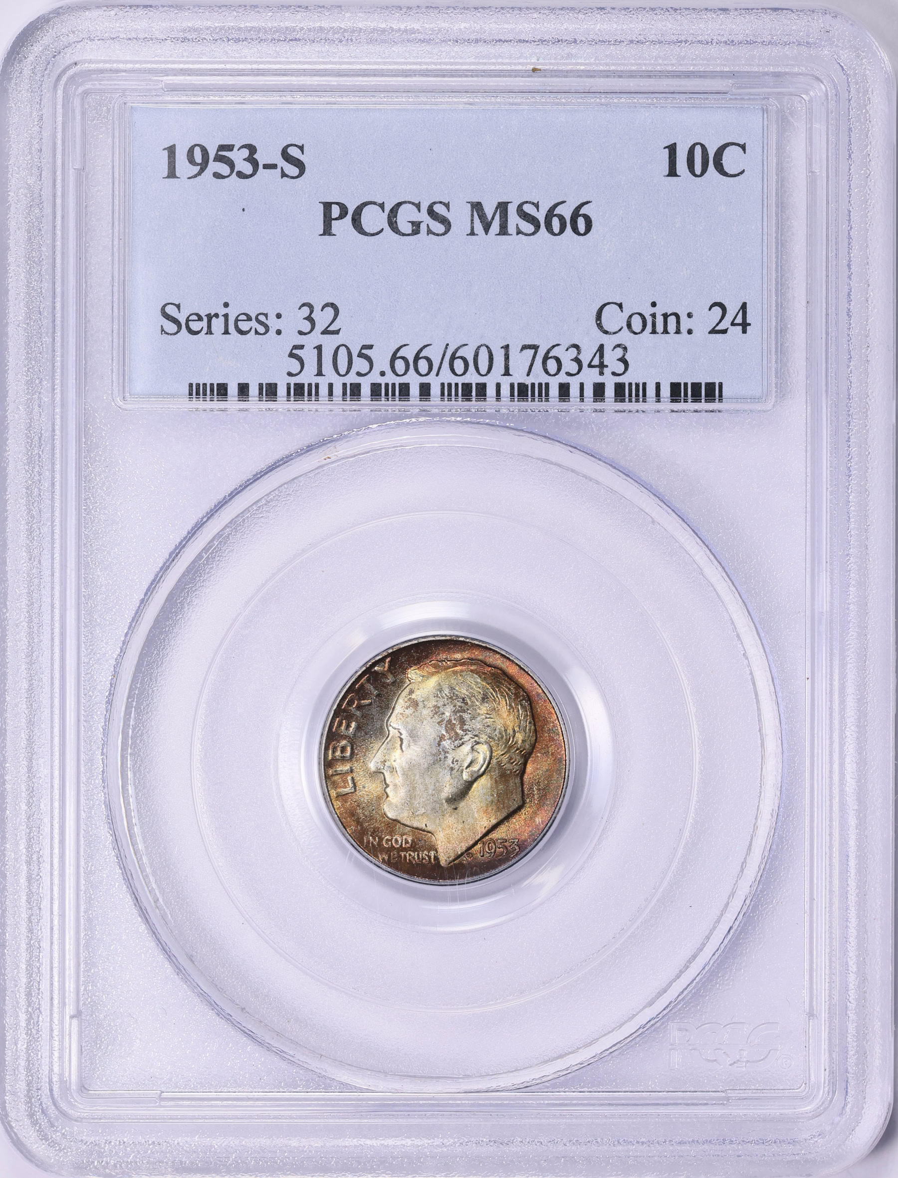 1953-S Roosevelt Dime PCGS MS-66 (Toned) (Item 1915799 ...