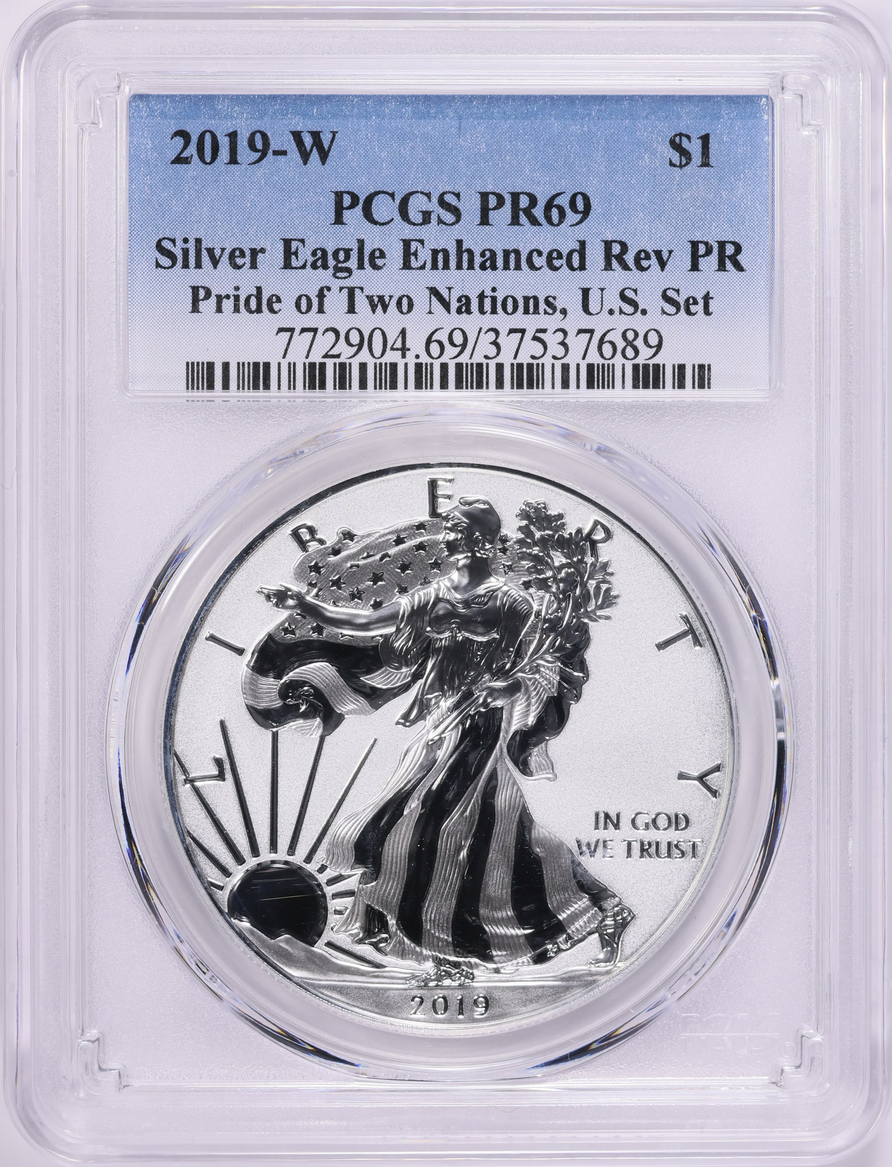 2019-W $1 Silver Eagle Enhanced Reverse Proof (From the Pride of Two ...