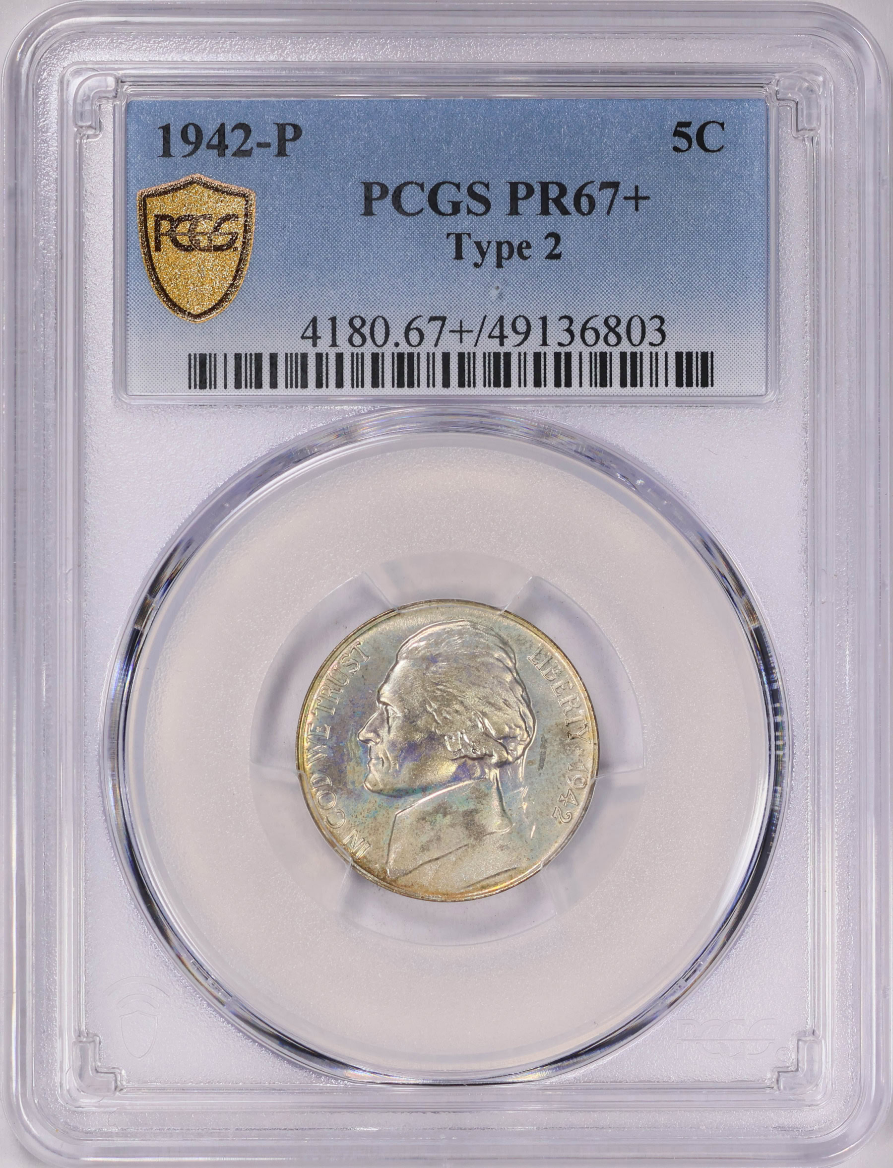 1942-P Jefferson Nickel Type 2 PCGS Proof-67+ (Item 1915971 ...
