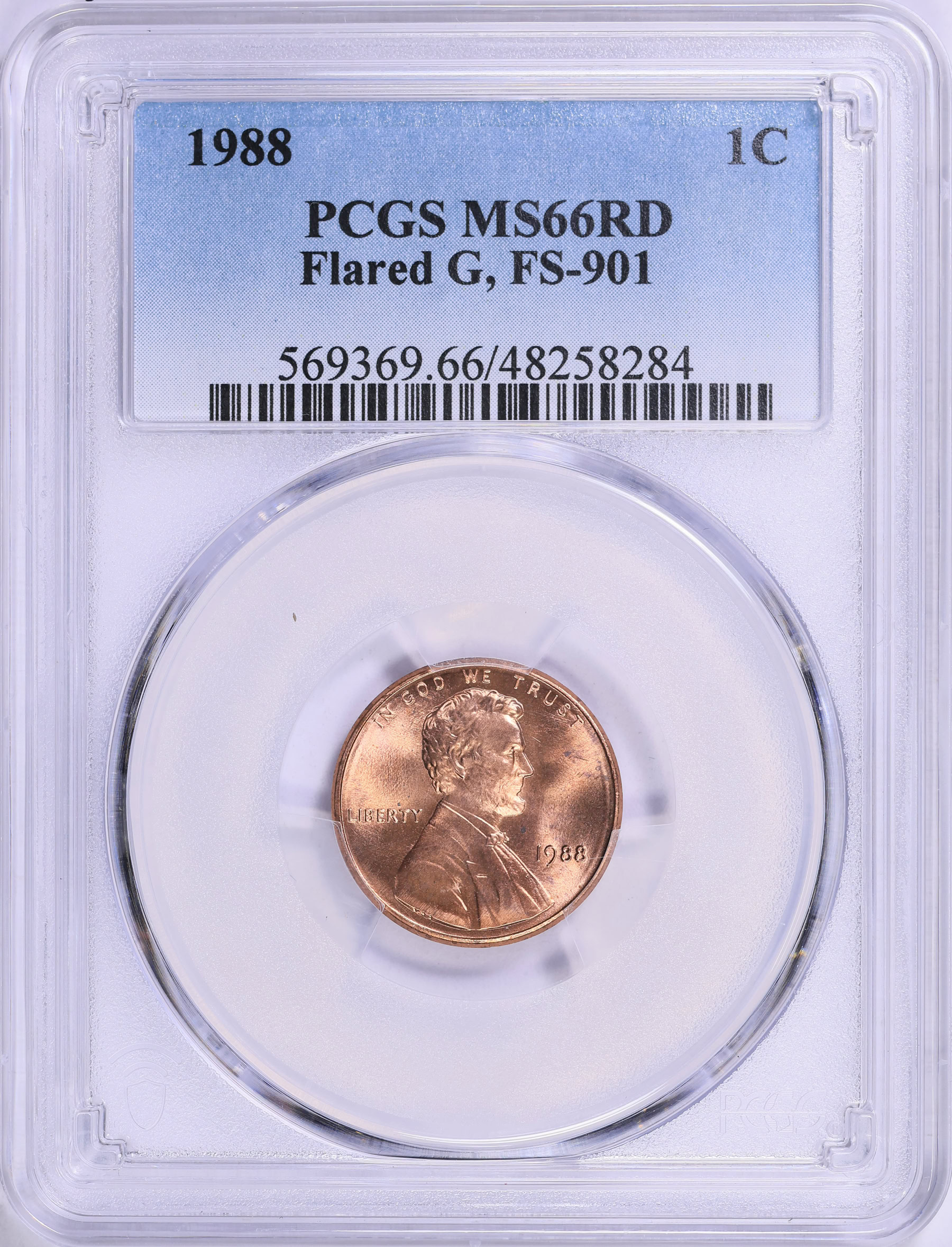 1988 Lincoln Cent Flared G FS-901 PCGS MS-66 RD (Item 1916268 ...