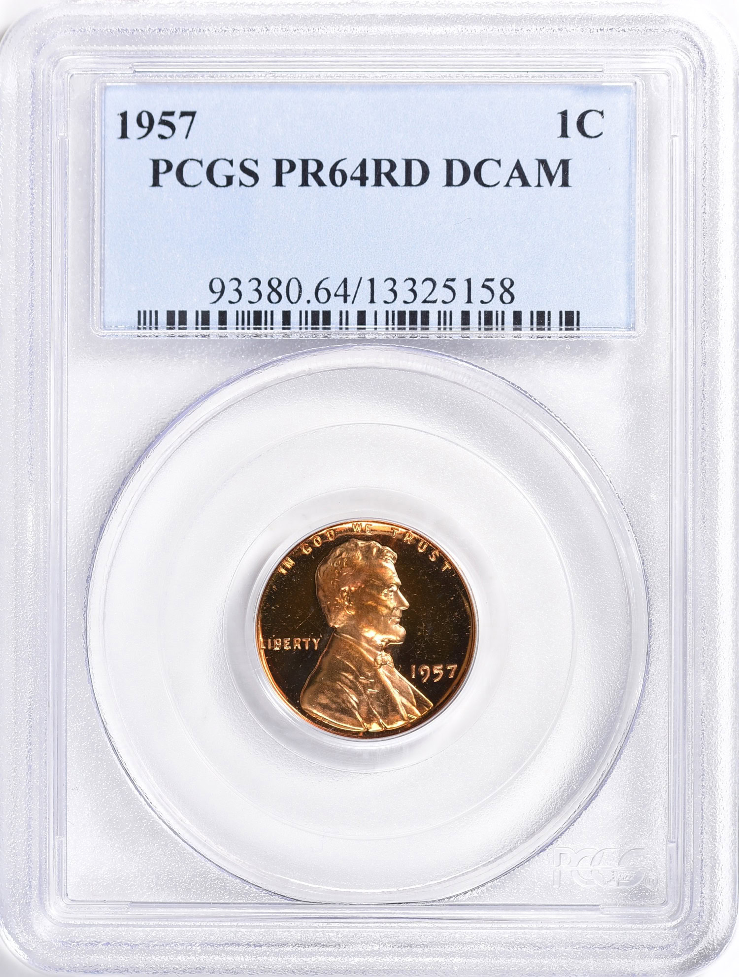 1957 Lincoln Cent PCGS Proof-64 DCAM (Item 1916539) | GreatCollections ...
