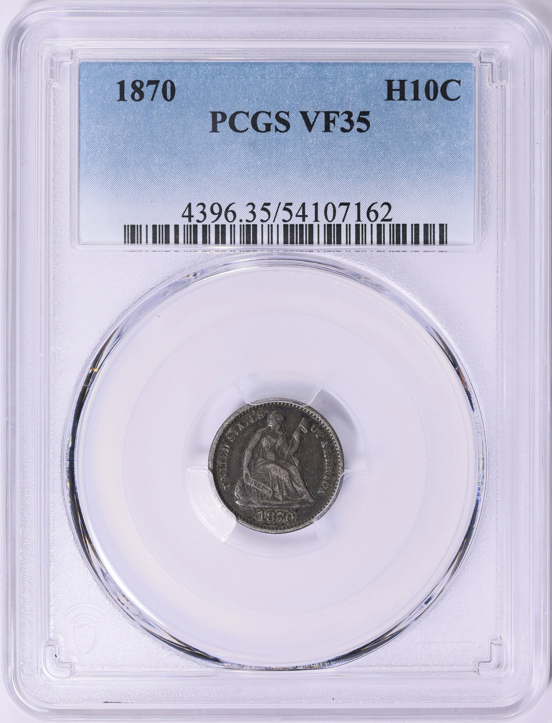 1870 Seated Liberty Half Dime PCGS VF-35 (Item 1916715) | GreatCollections Coin Auctions