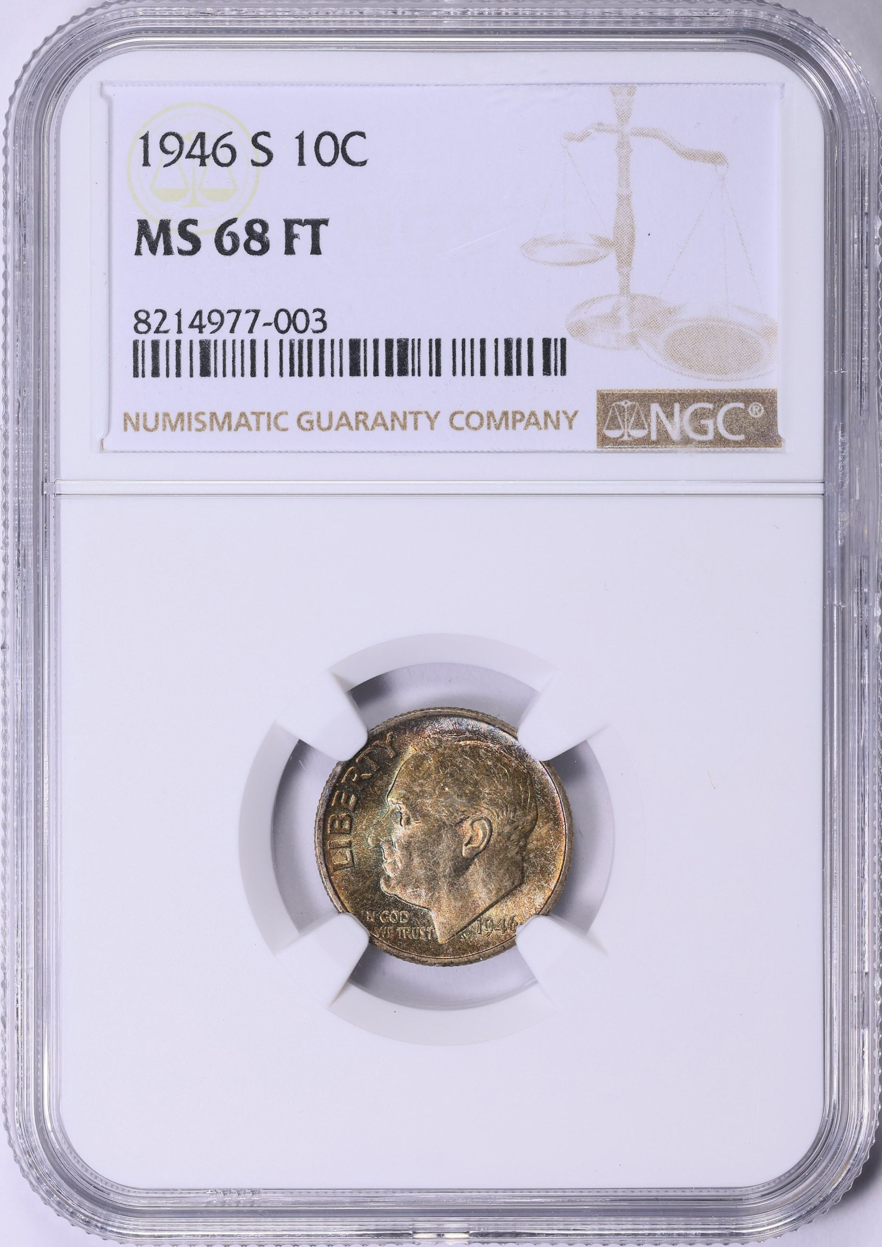 1946-S Roosevelt Dime NGC MS-68 FT (Toned) (Item 1916740 ...