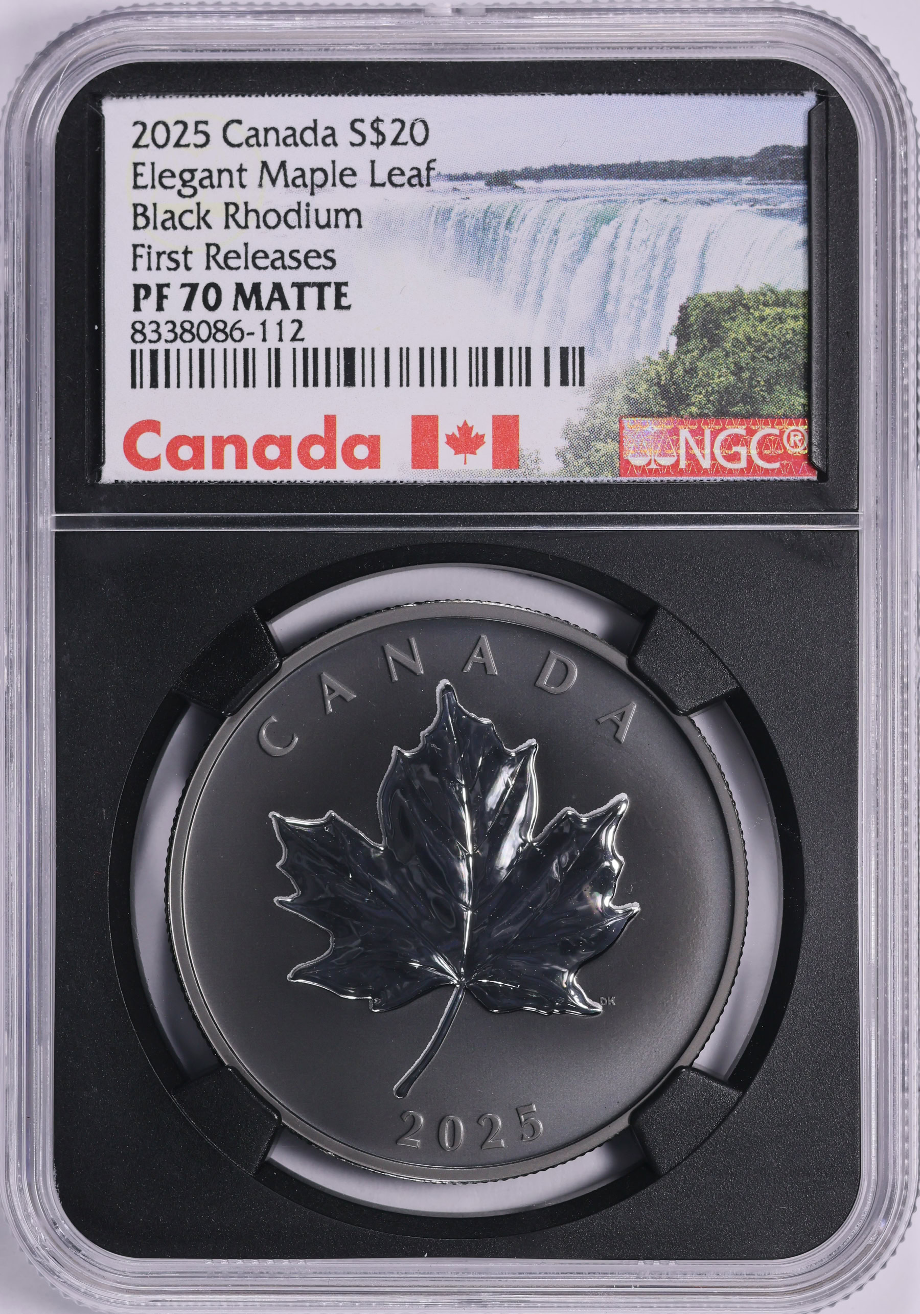 Canada 2025 Silver $20 Elegant Maple Leaf Rhodium Plated Matte Finish ...