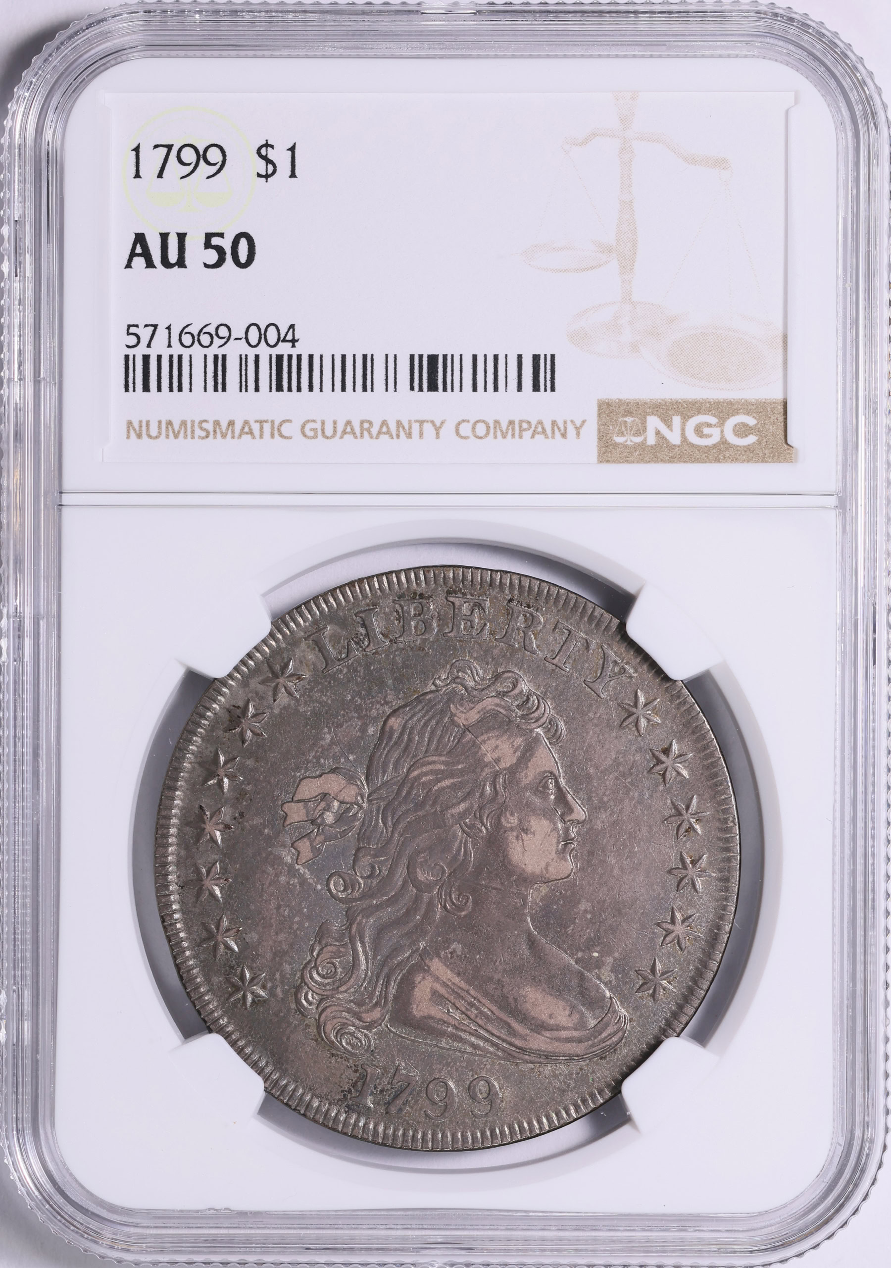 1799 Draped Bust Silver Dollar NGC AU-50 (Toned) (Item 1917051 ...