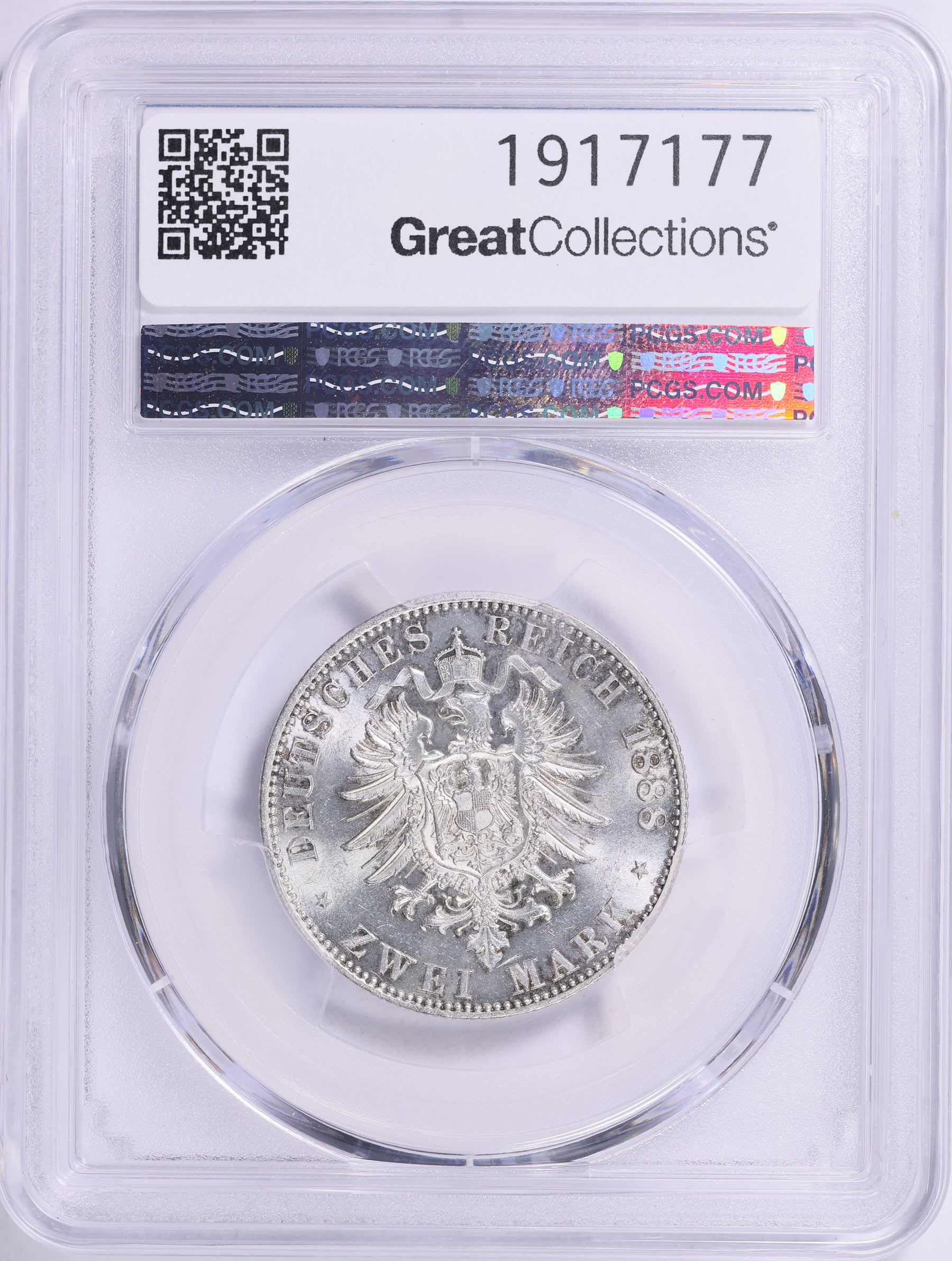 Germany - Prussia 1888-A Silver 2 Marks Friedrich III KM-510 PCGS MS-62 ...