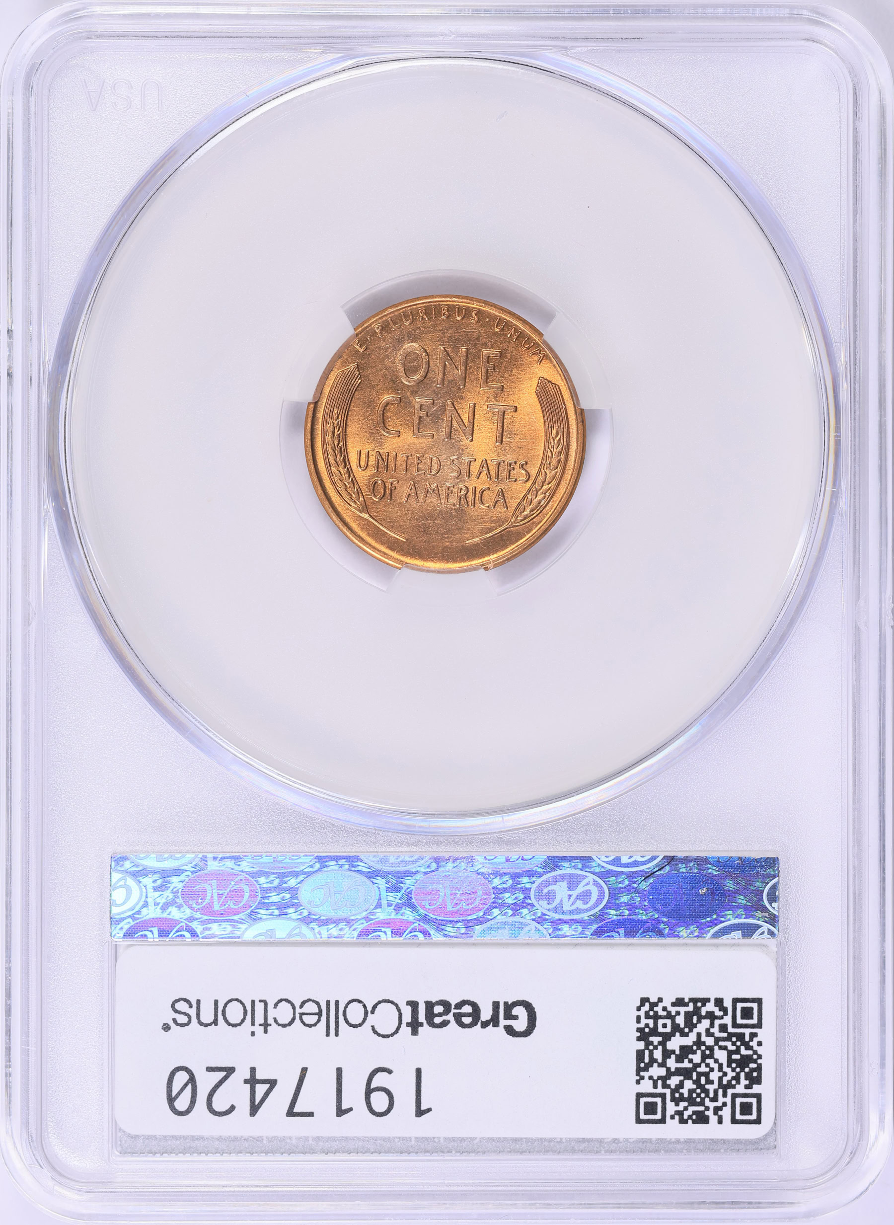 1954-S Lincoln Cent CACG MS-66+ RD (Item 1917420) | GreatCollections Coin Auctions