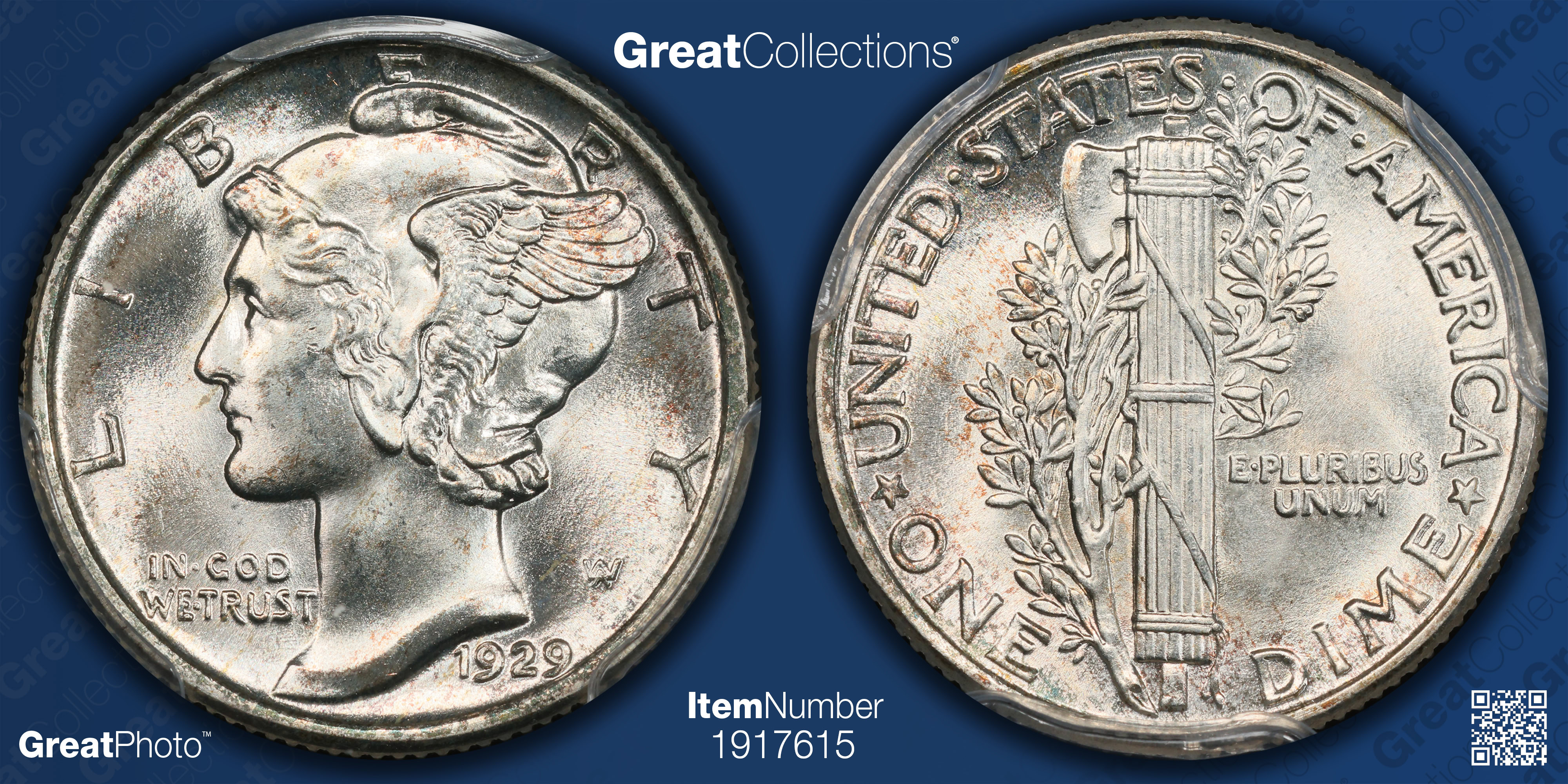 1929 Mercury Dime PCGS MS-66 FB (CAC Green) (Item 1917615 ...