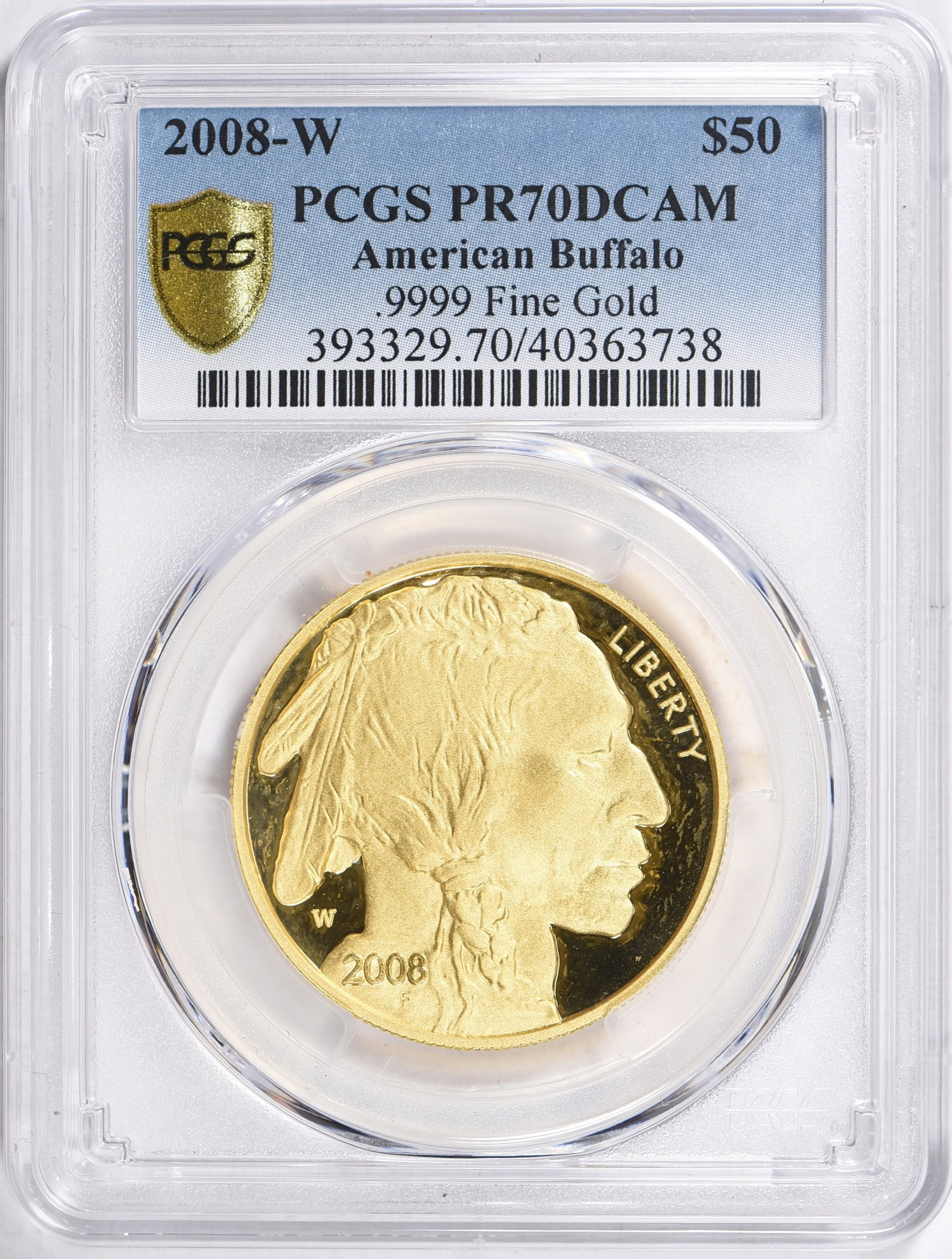 2008-W $50 One-Ounce Gold American Buffalo PCGS Proof-70 DCAM (Item 1917690) | GreatCollections ...