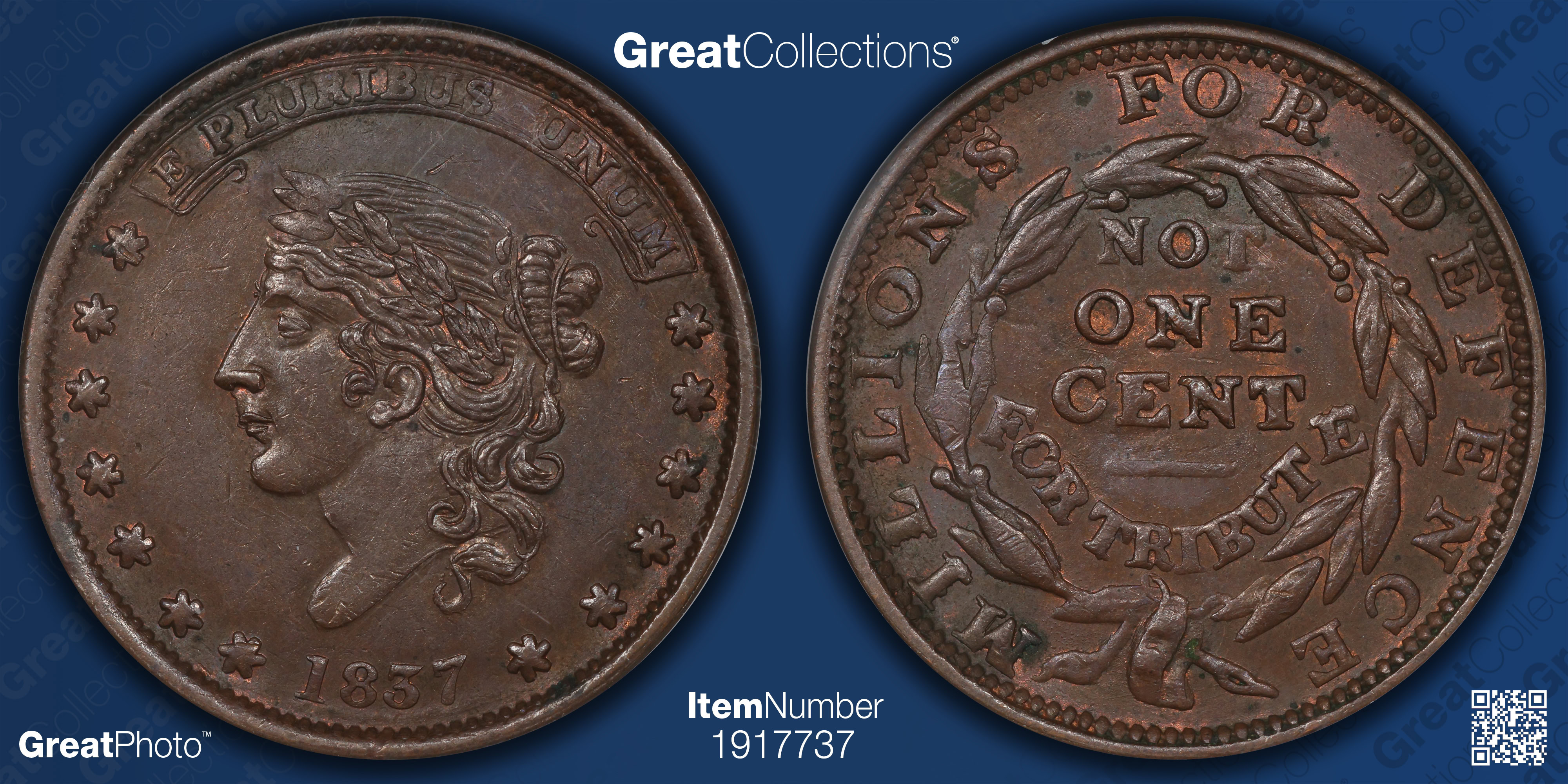 1837 Liberty - Not One Cent Hard Times Token HT-49 NGC AU-58 BN (Item ...