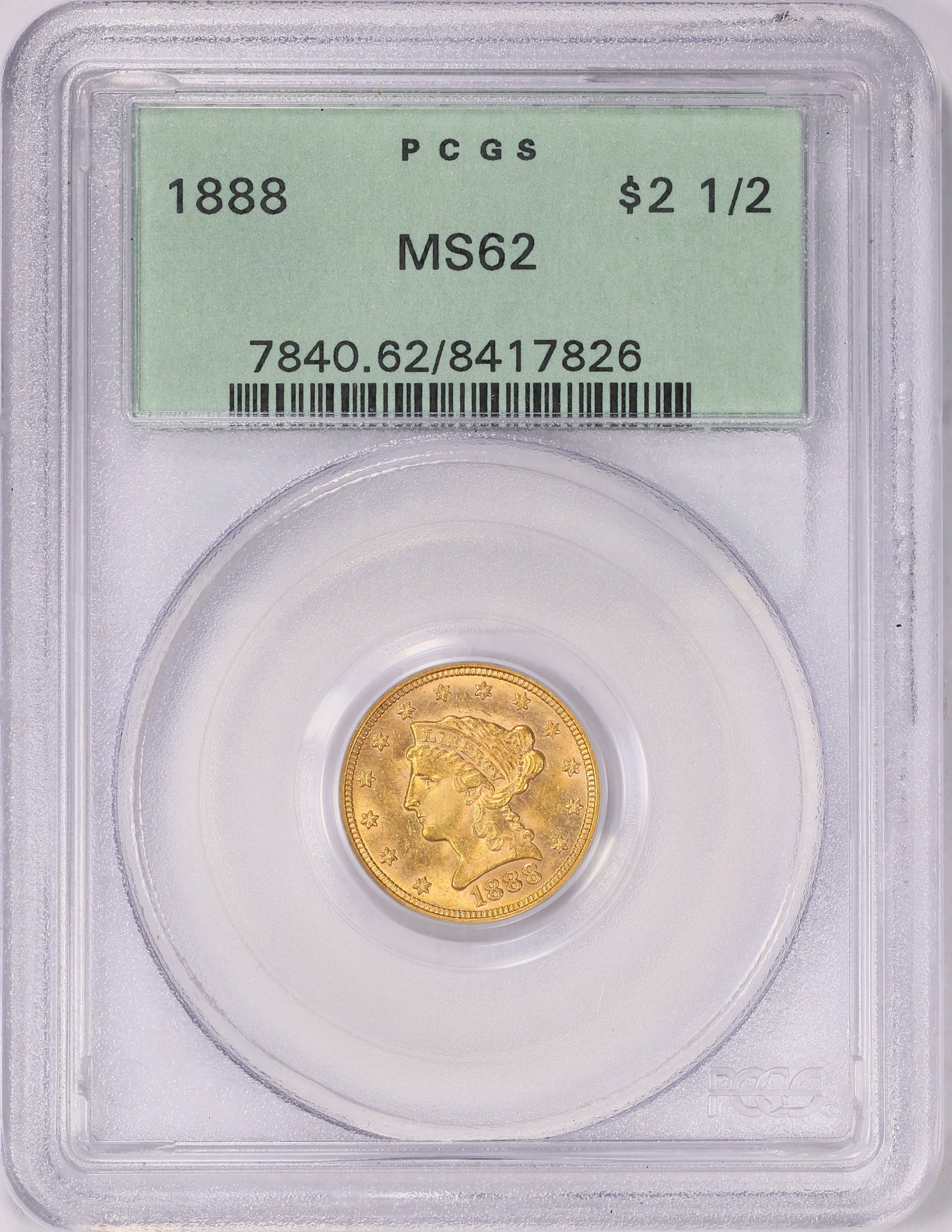 1888 Liberty Gold Quarter Eagle PCGS MS-62 OGH (Item 1918227 ...
