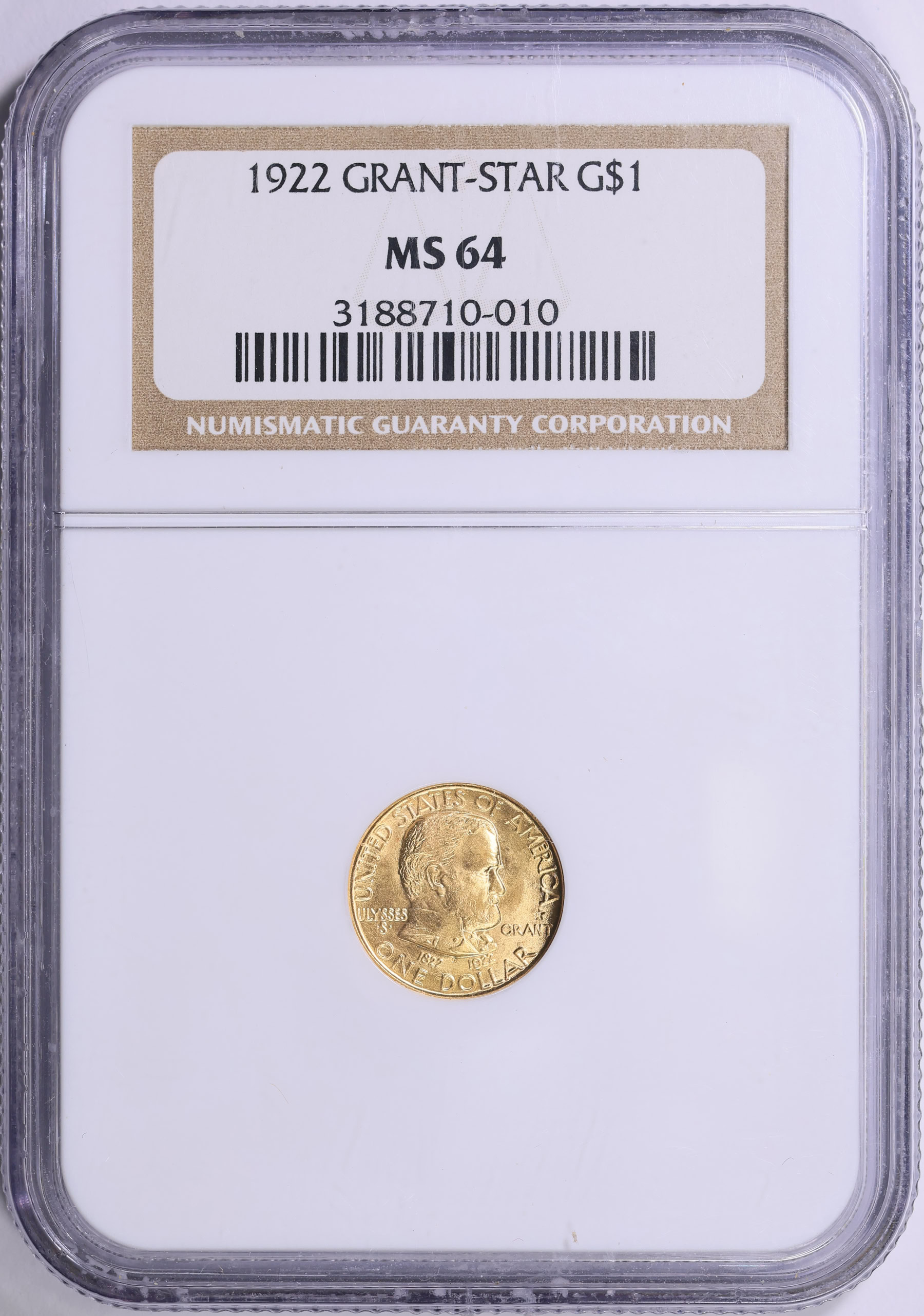 1922 Grant Gold Dollar Star NGC MS-64 (Item 1918248) | GreatCollections ...