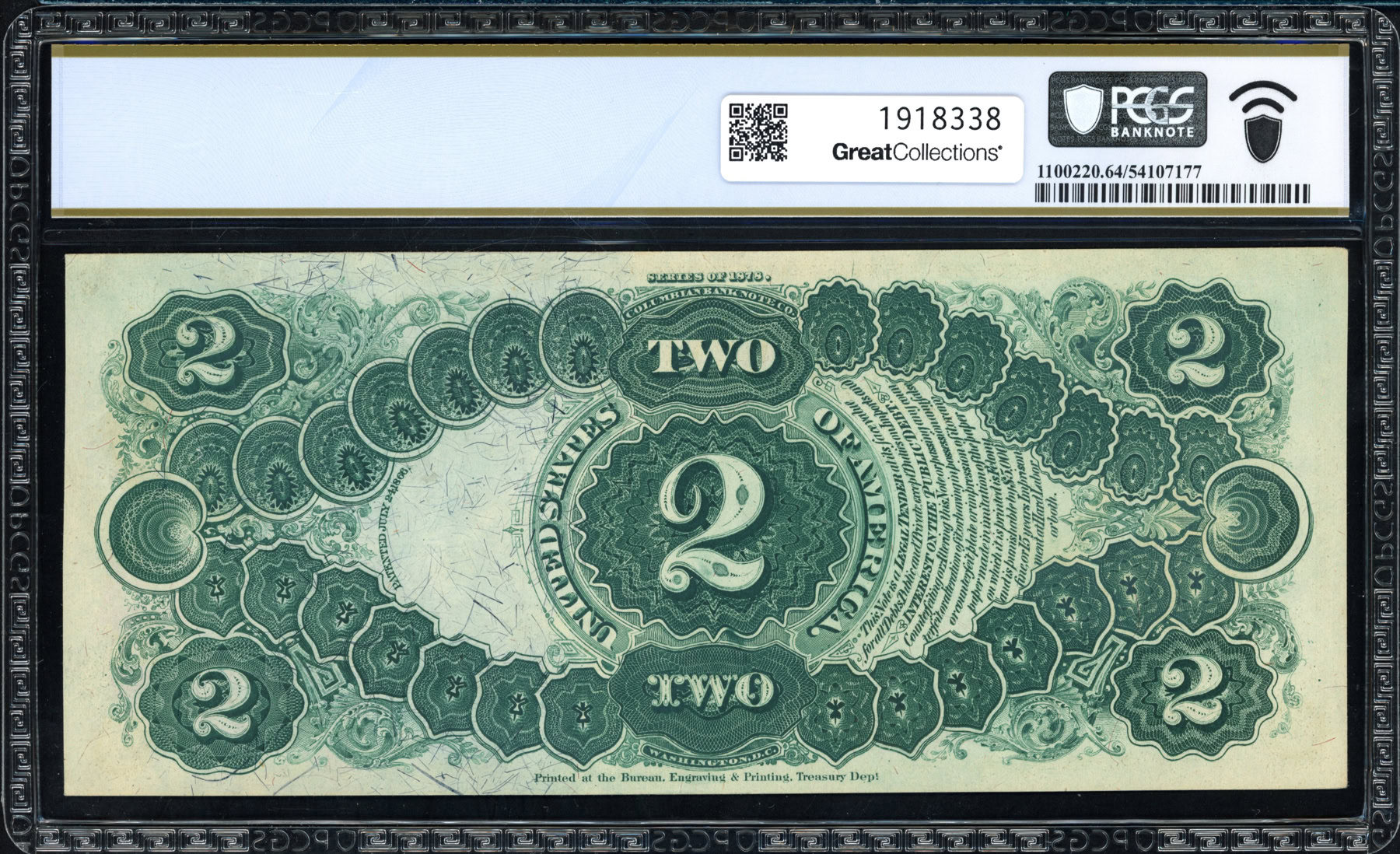 Fr. 48 1878 $2 Legal Tender Note Allison / Gilfillan PCGS Banknote ...