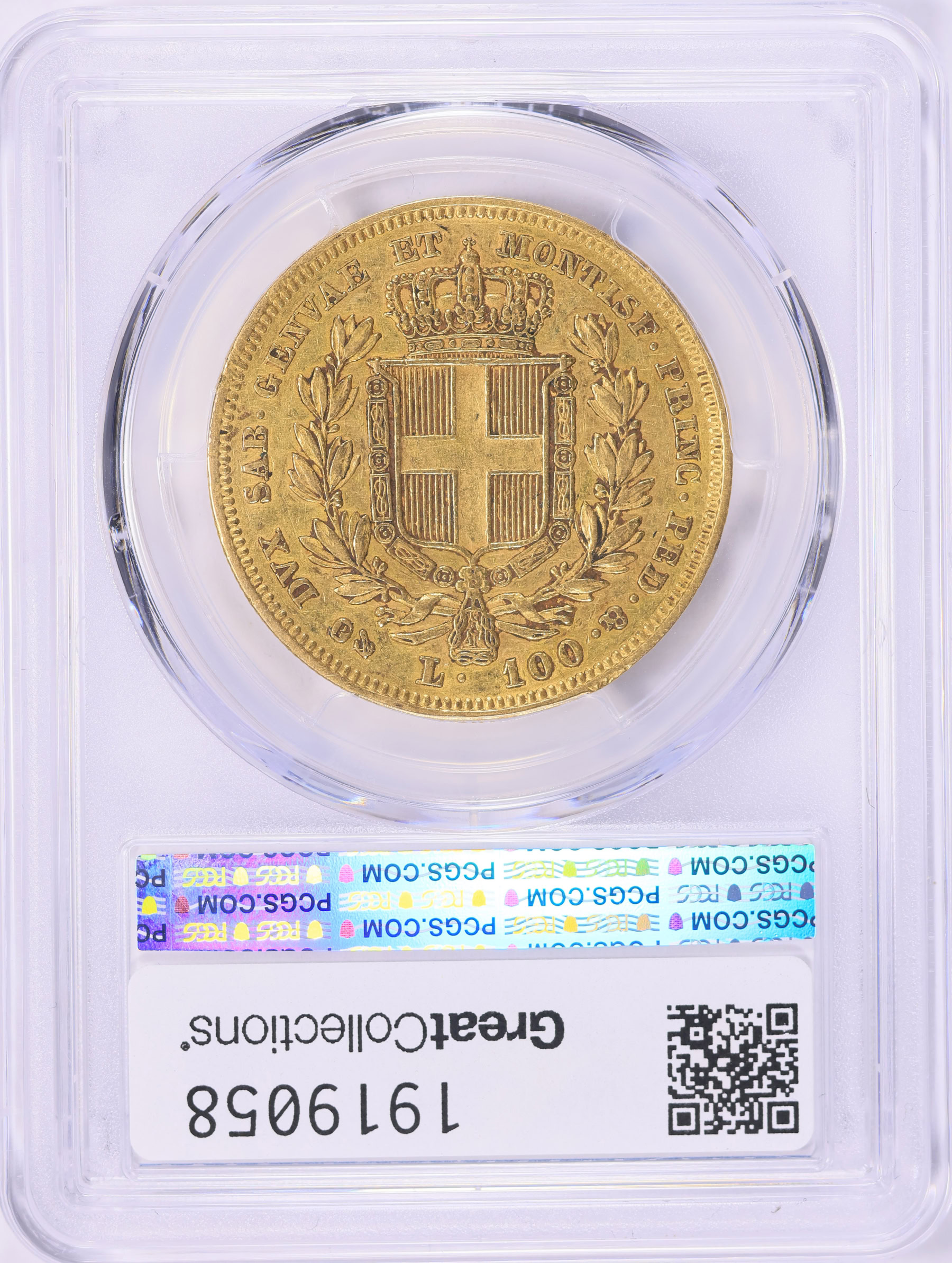 Italy - Sardinia 1832-P Gold 100 Lire Carlos Alberto - Eagle KM-133.1 ...