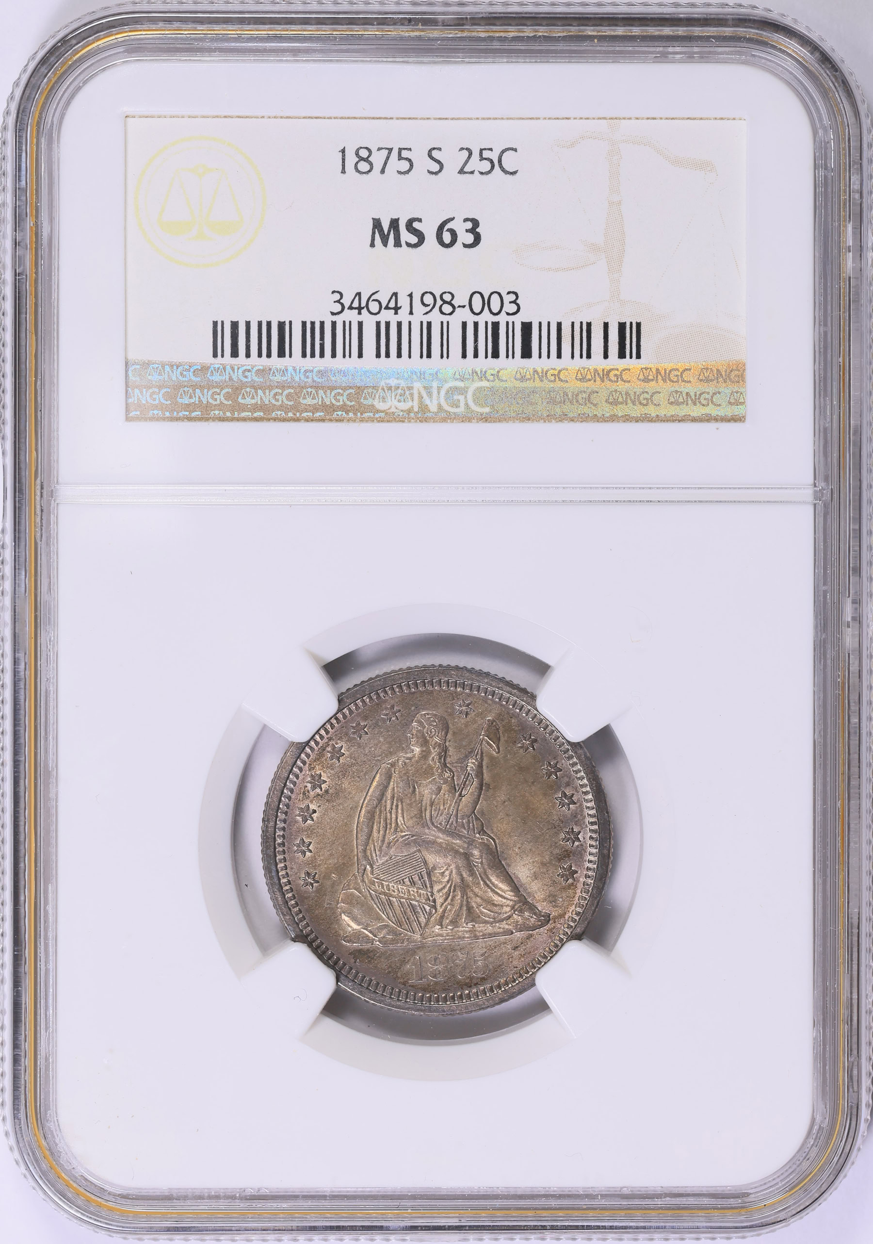1875-S Seated Liberty Quarter NGC MS-63 (Item 1919362 ...