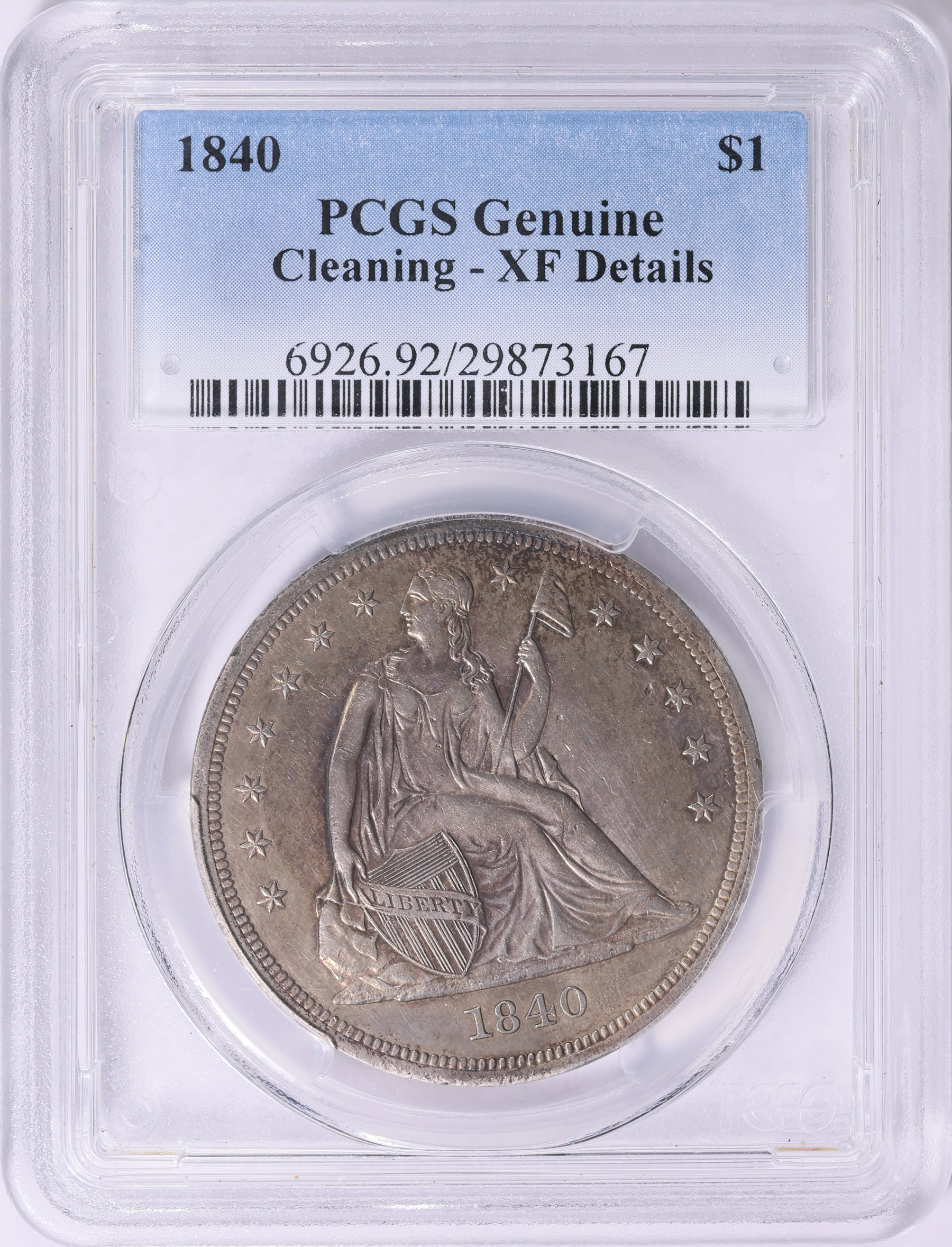 1840 Seated Liberty Silver Dollar PCGS Genuine XF Details (Item 1919531 ...