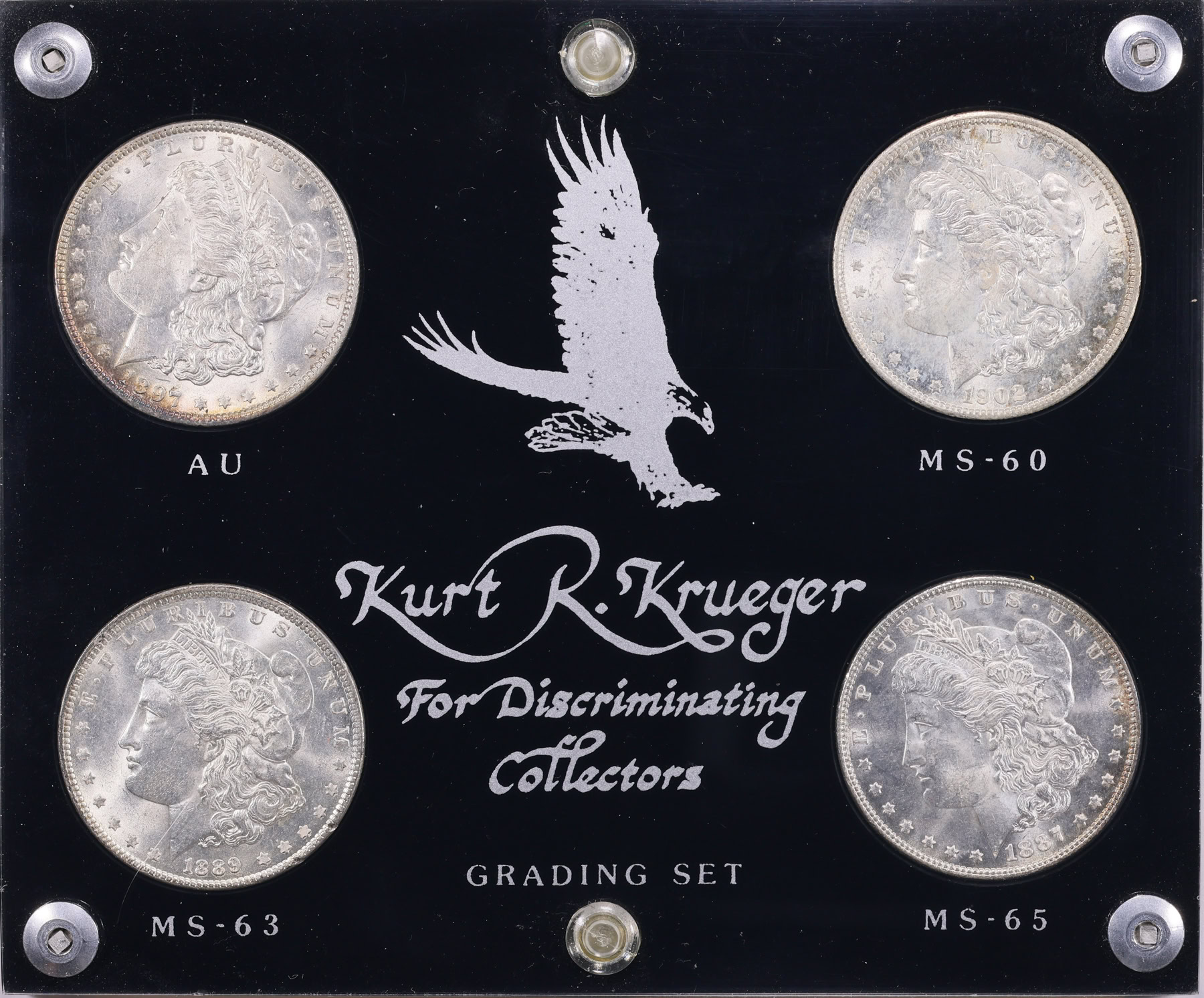 c.1887 - 1902 Morgan Silver Dollar Kurt Krueger Grading Set Uncertified in Capital Plastics ...