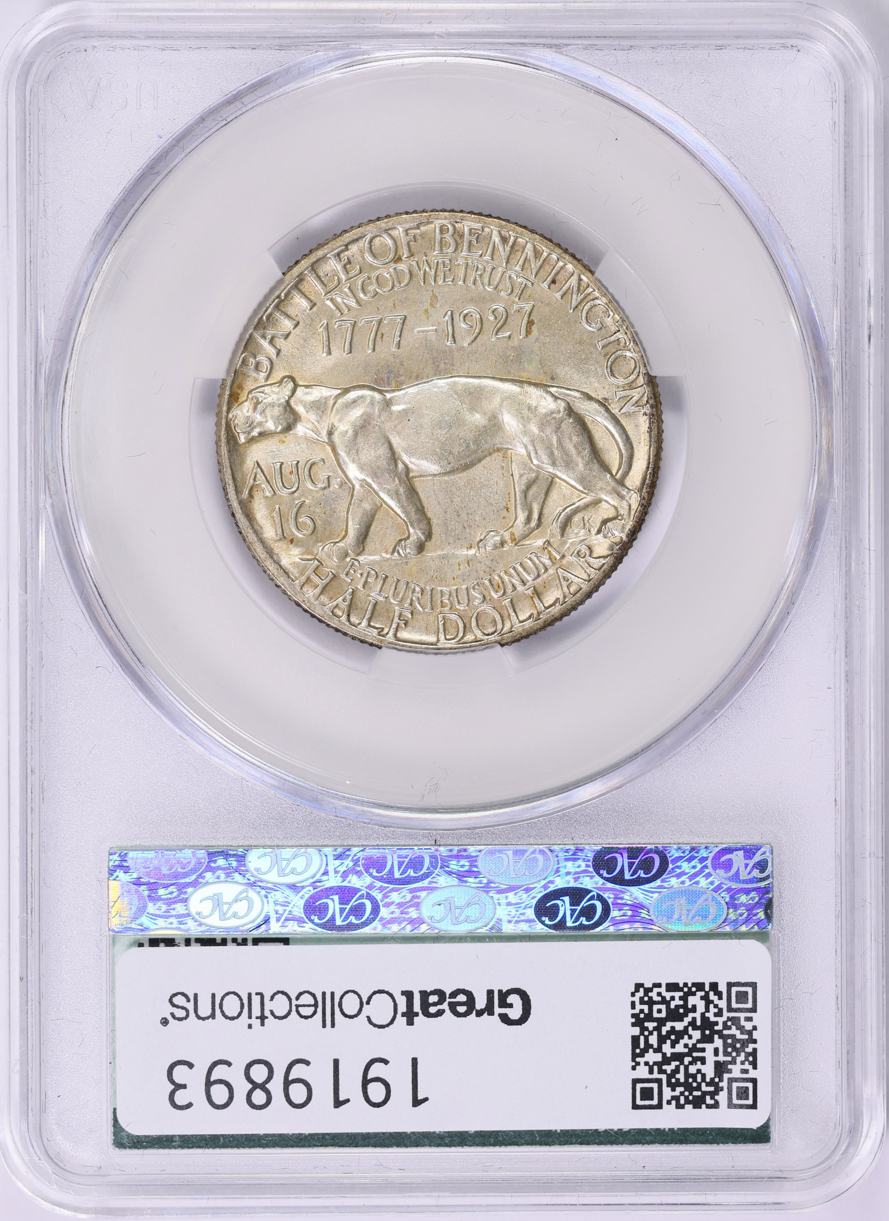 1927 Vermont Sesquicentennial Half Dollar CACG MS-64 (Item 1919893 ...