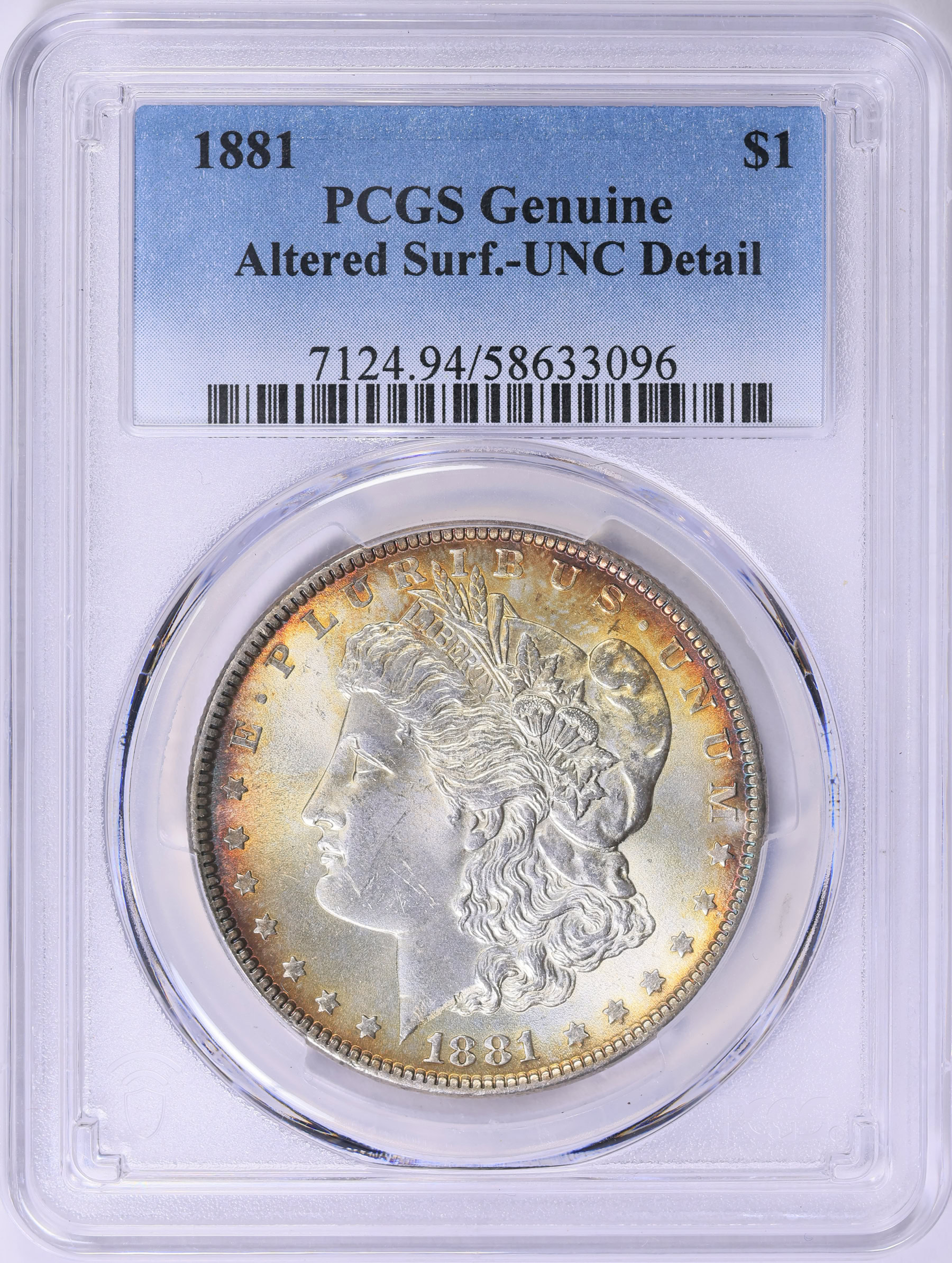 1881 Morgan Silver Dollar PCGS Genuine Unc Details (Item 1920013) | GreatCollections Coin Auctions
